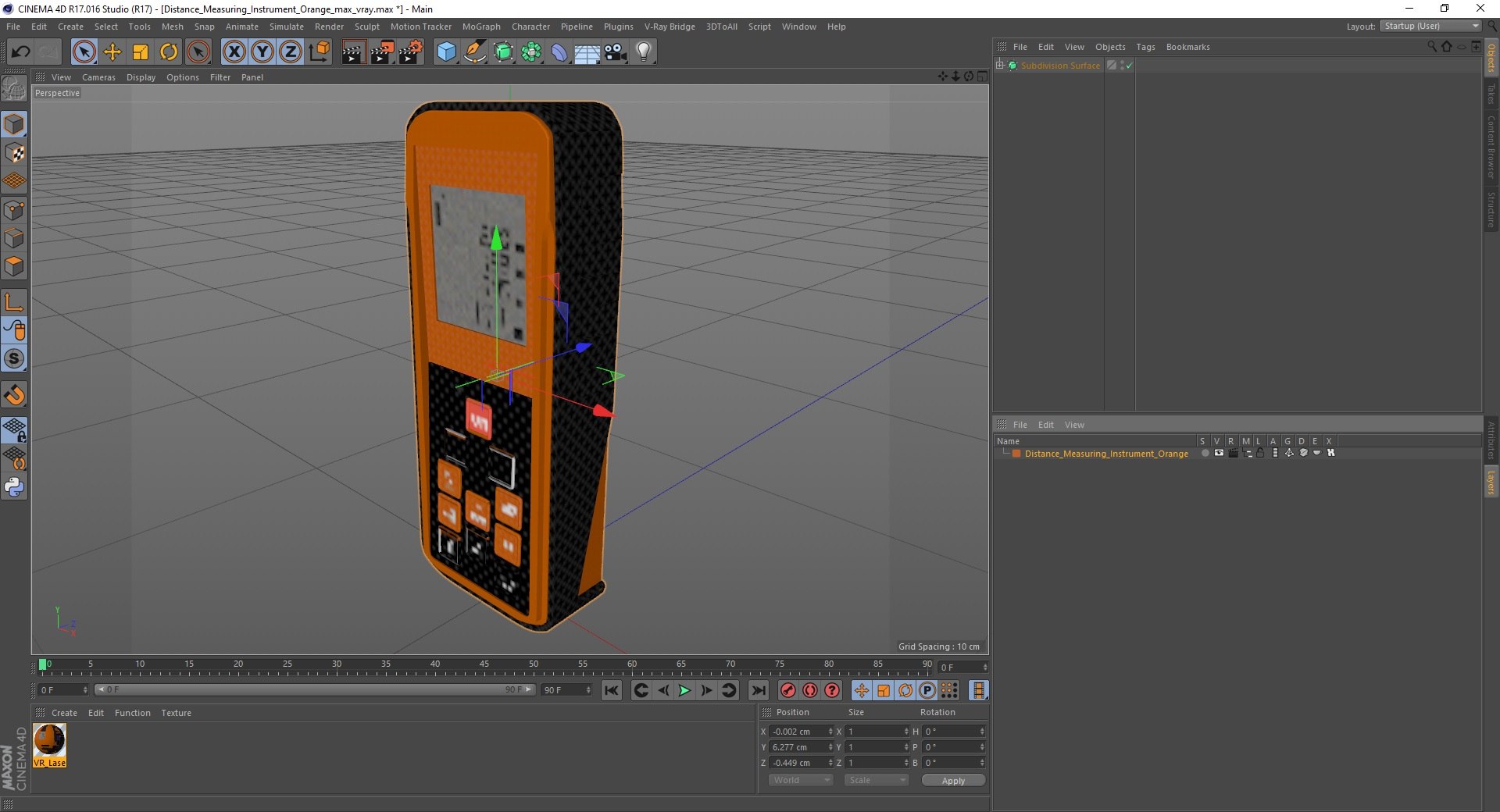 Distance Measuring Instrument Orange 3D Model - TurboSquid 2133312
