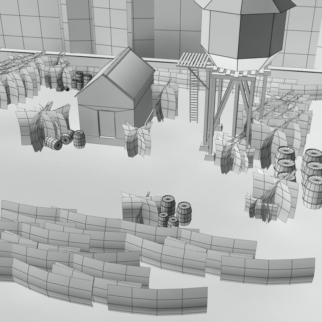 Village Environment 3d Max