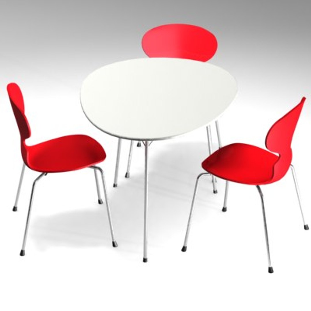 Table Ant Chair Arne Jacobsen 3d Model