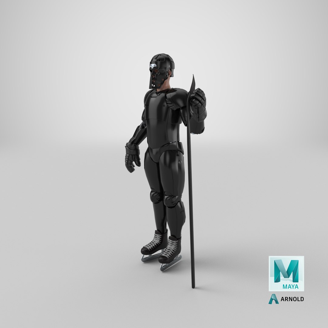 3D hummanoid hockey player black model - TurboSquid 1597280
