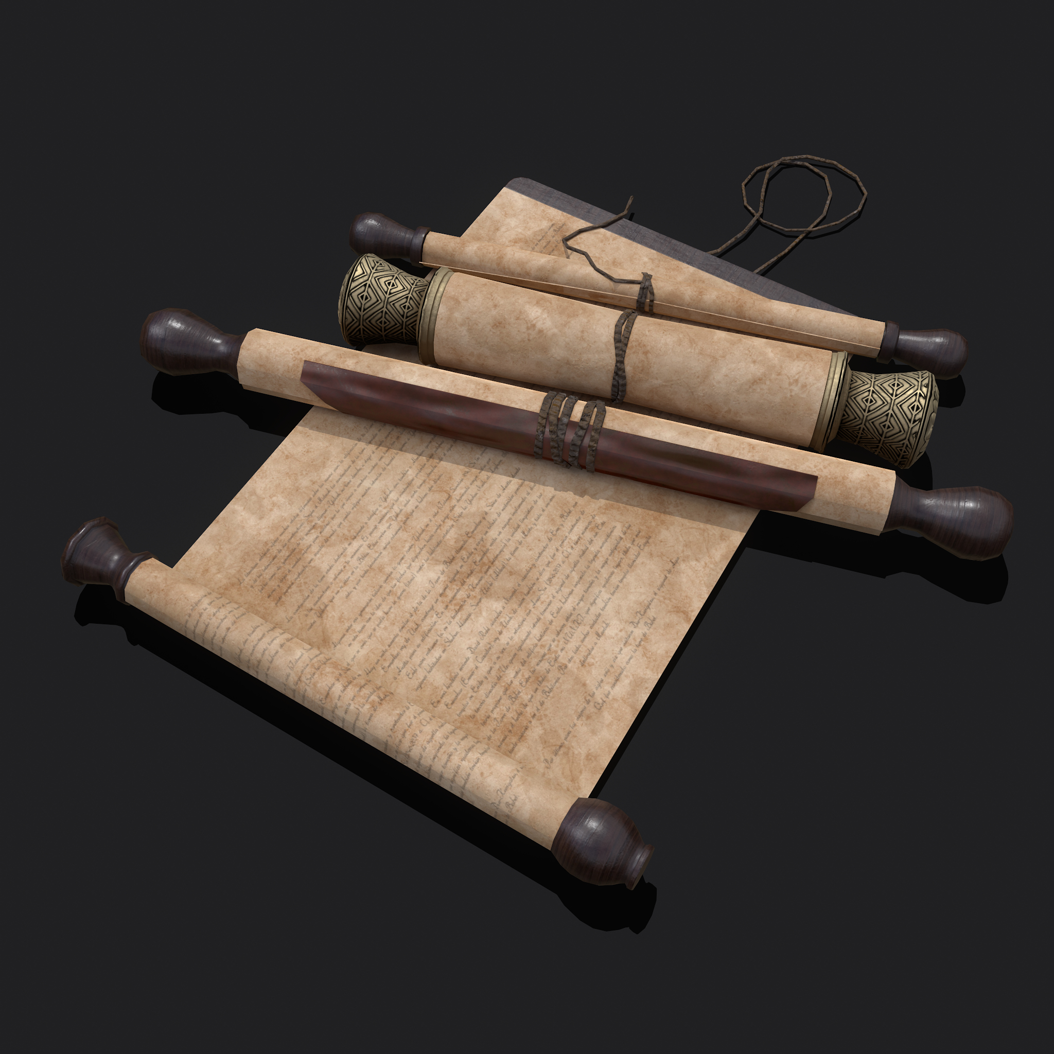Medieval Elegant Scrolls 3D model - TurboSquid 1743217