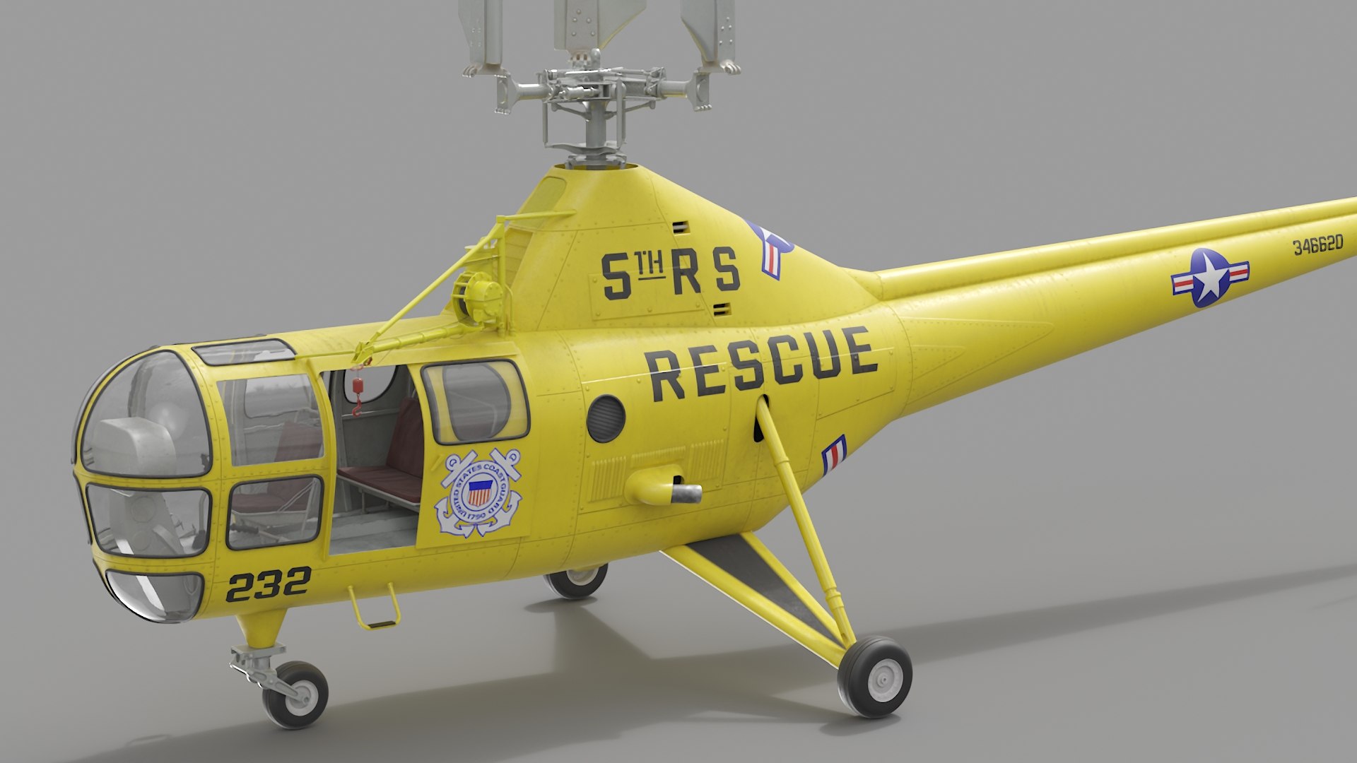 Search And Rescue Helicopter Sikorsky H-5 Rigged 3D Model - TurboSquid ...