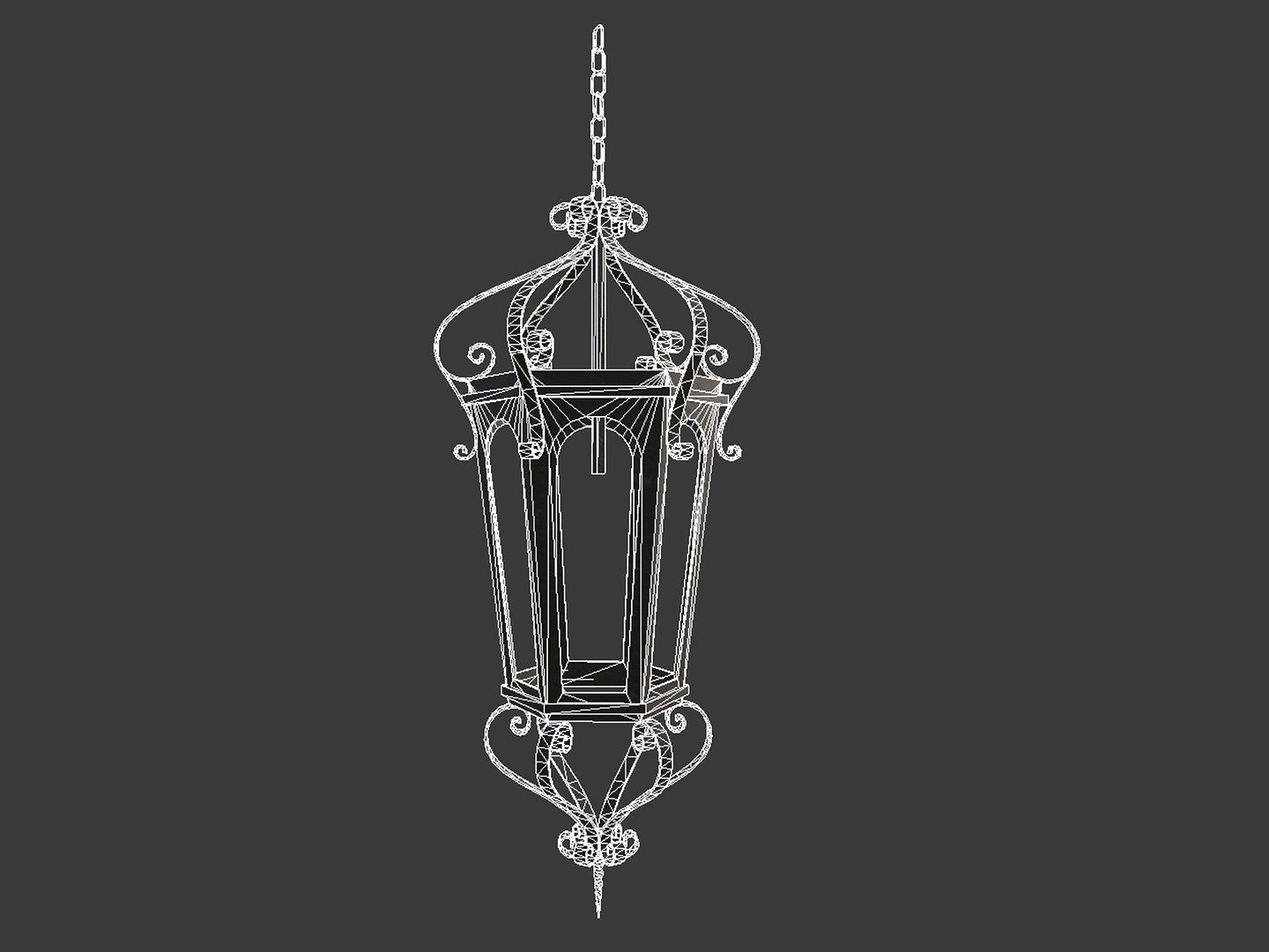 Wrought iron lantern 2 Low-poly 3D - TurboSquid 2143019