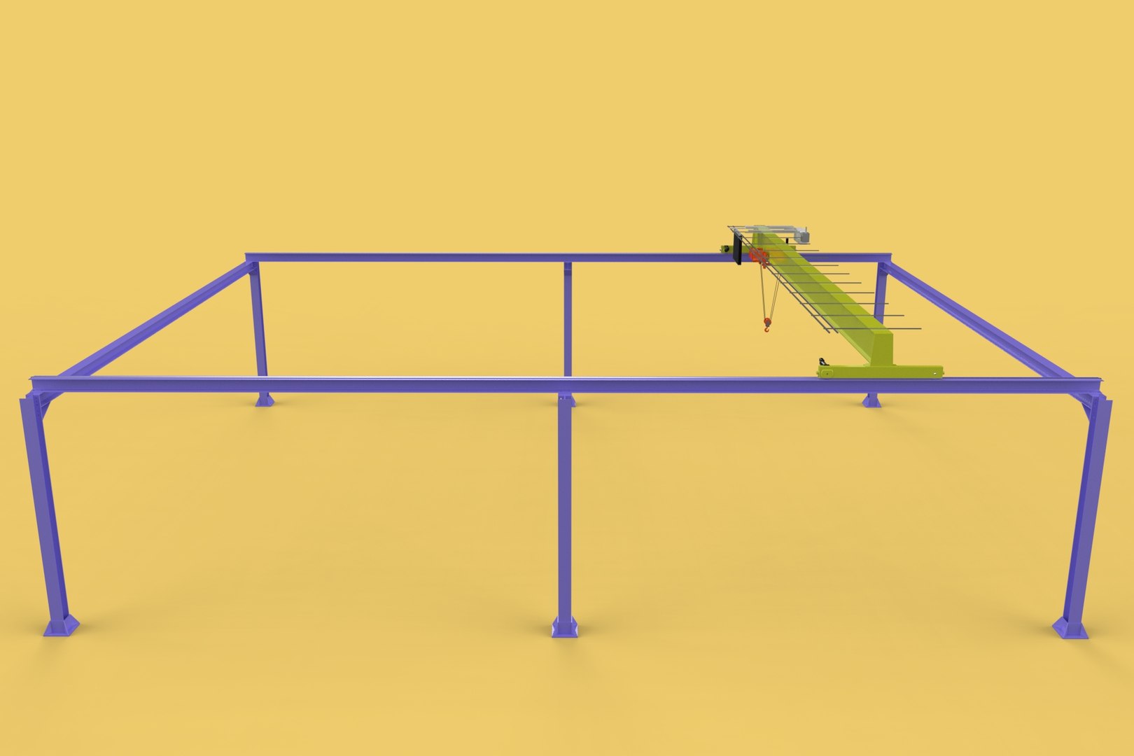 GIRDER OVERHEAD BRIDGE CRANE GANTRY HOIST Model - TurboSquid 2255338