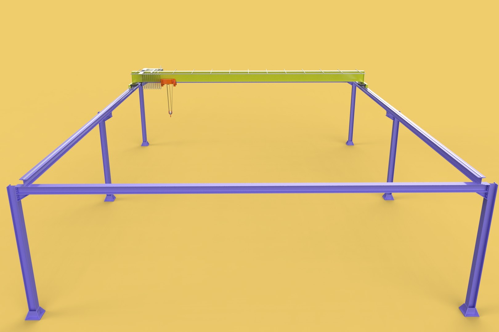 GIRDER OVERHEAD BRIDGE CRANE GANTRY HOIST Model - TurboSquid 2255338