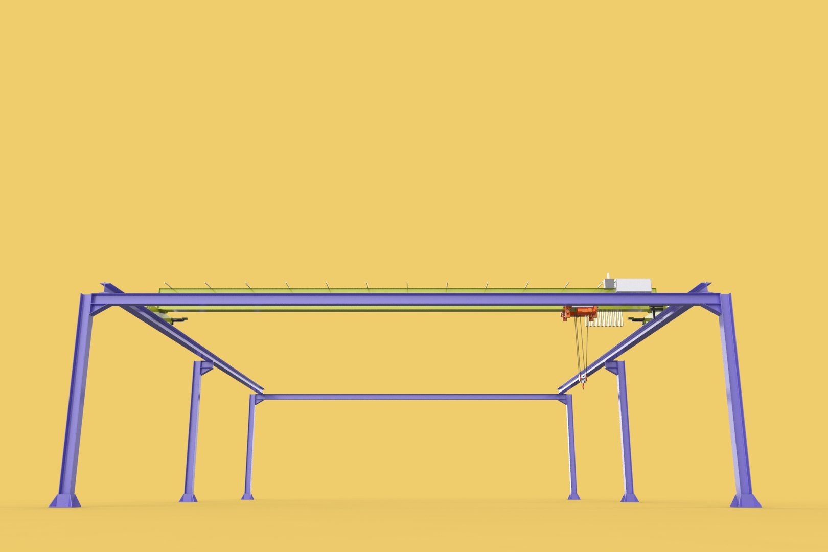 GIRDER OVERHEAD BRIDGE CRANE GANTRY HOIST Model - TurboSquid 2255338