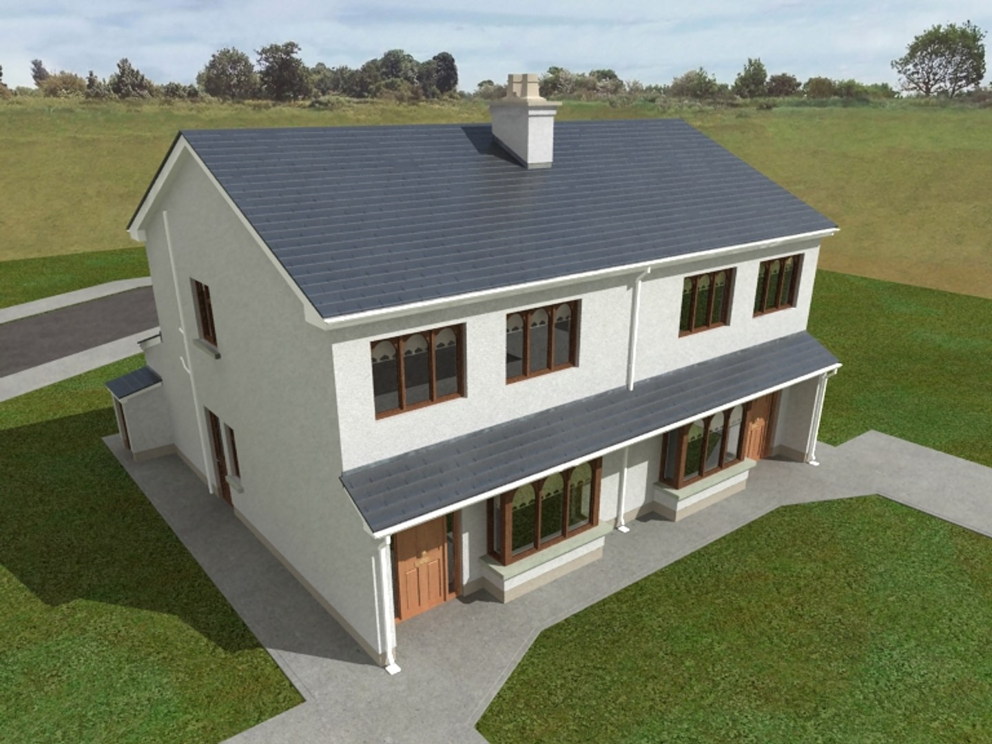 3d Max Single House Render