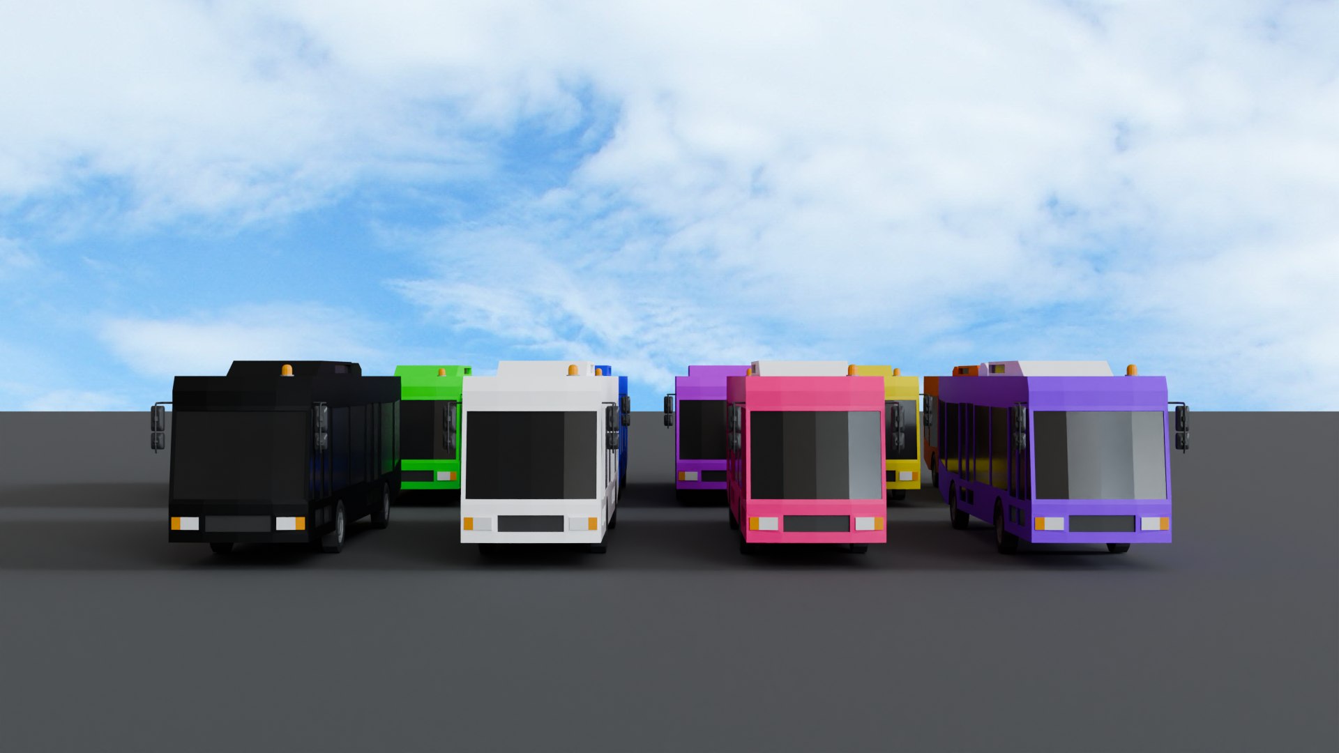 Low Poly Bus Collection 070546 3D Model - TurboSquid 2226002