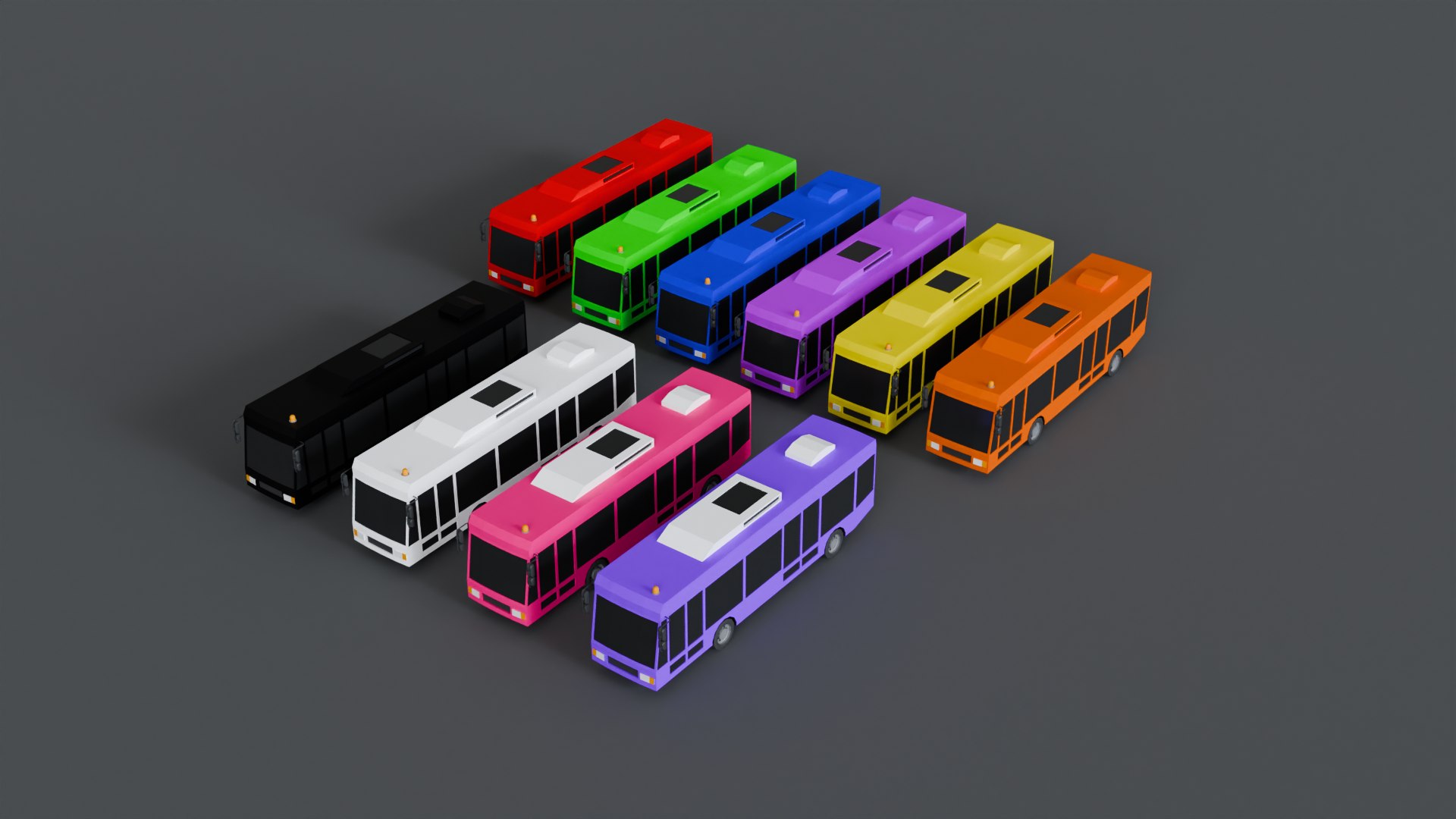 Low Poly Bus Collection 070546 3D Model - TurboSquid 2226002