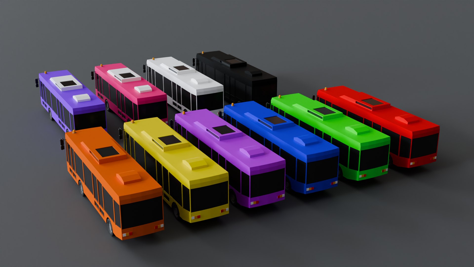 Low Poly Bus Collection 070546 3D Model - TurboSquid 2226002