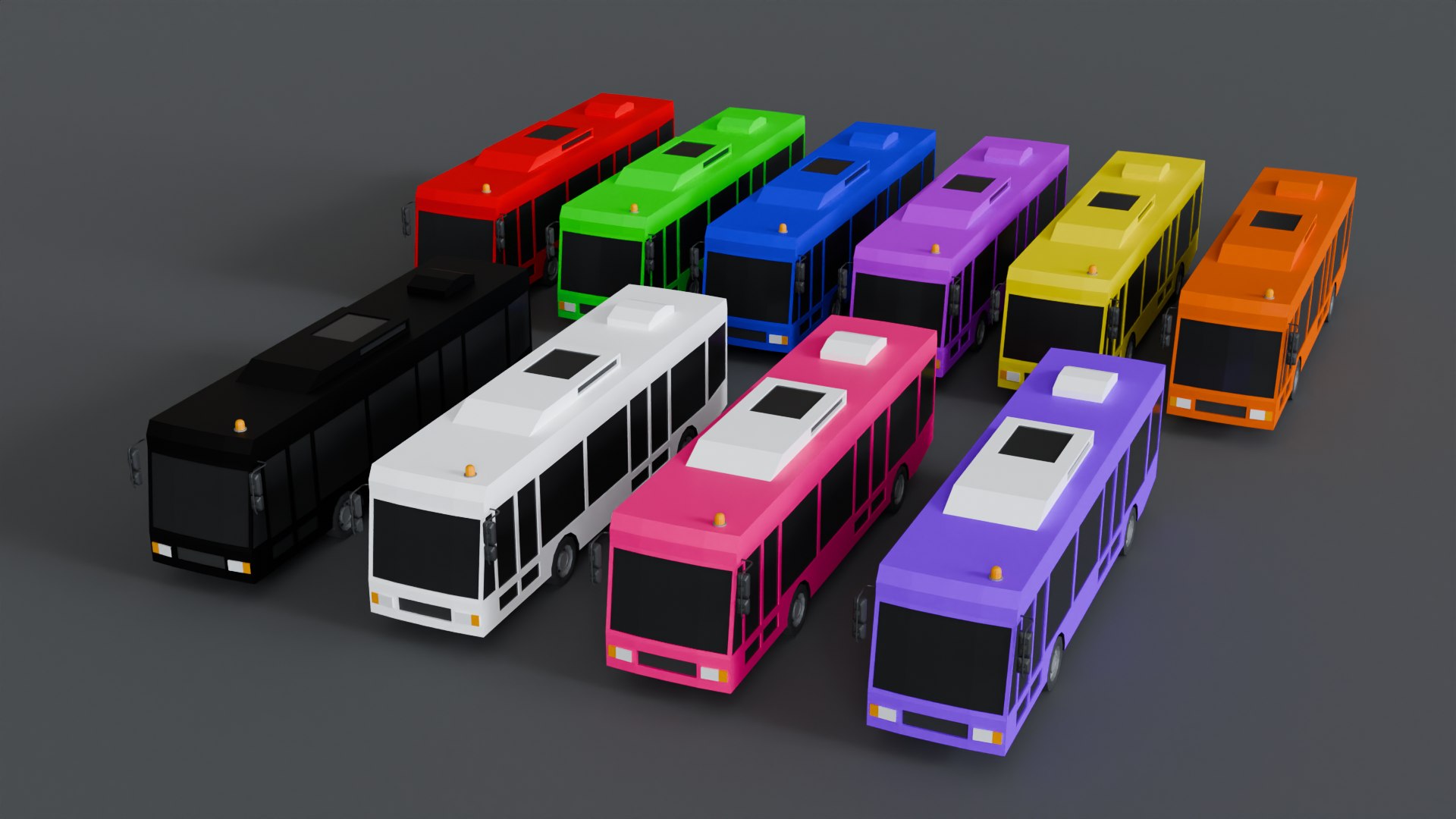 Low Poly Bus Collection 070546 3D Model - TurboSquid 2226002
