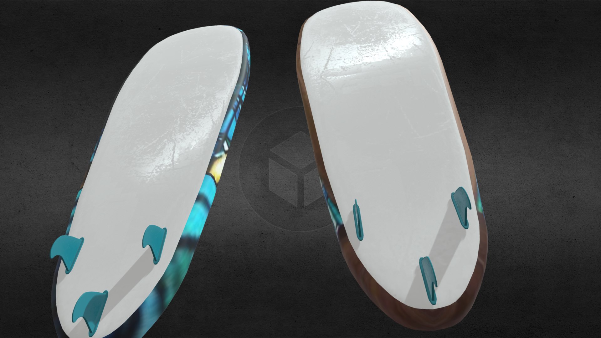 Mermaid Surfboard Low Poly UW Unwrapped Model - TurboSquid 1966782