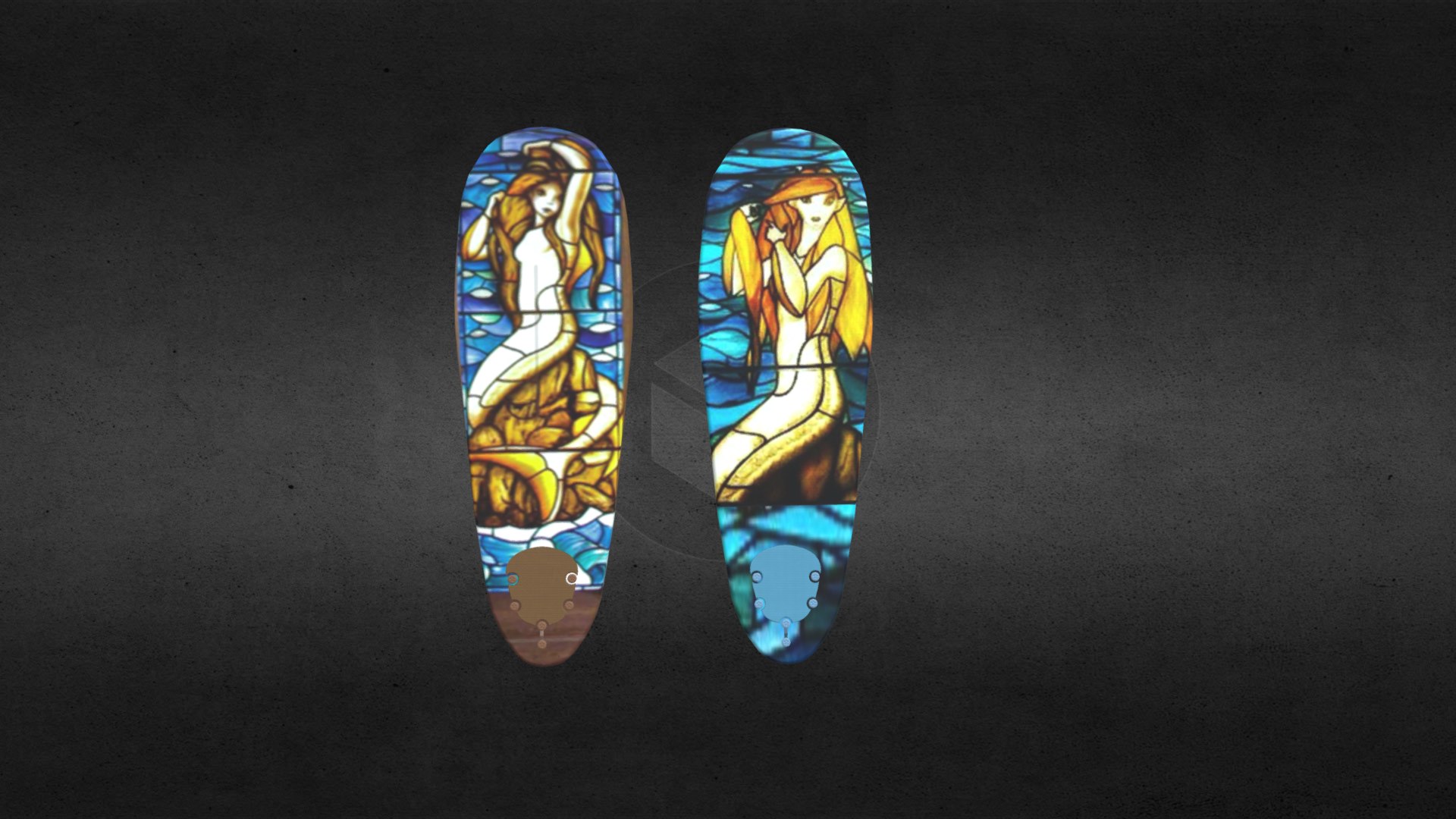 Mermaid Surfboard Low Poly UW Unwrapped Model - TurboSquid 1966782