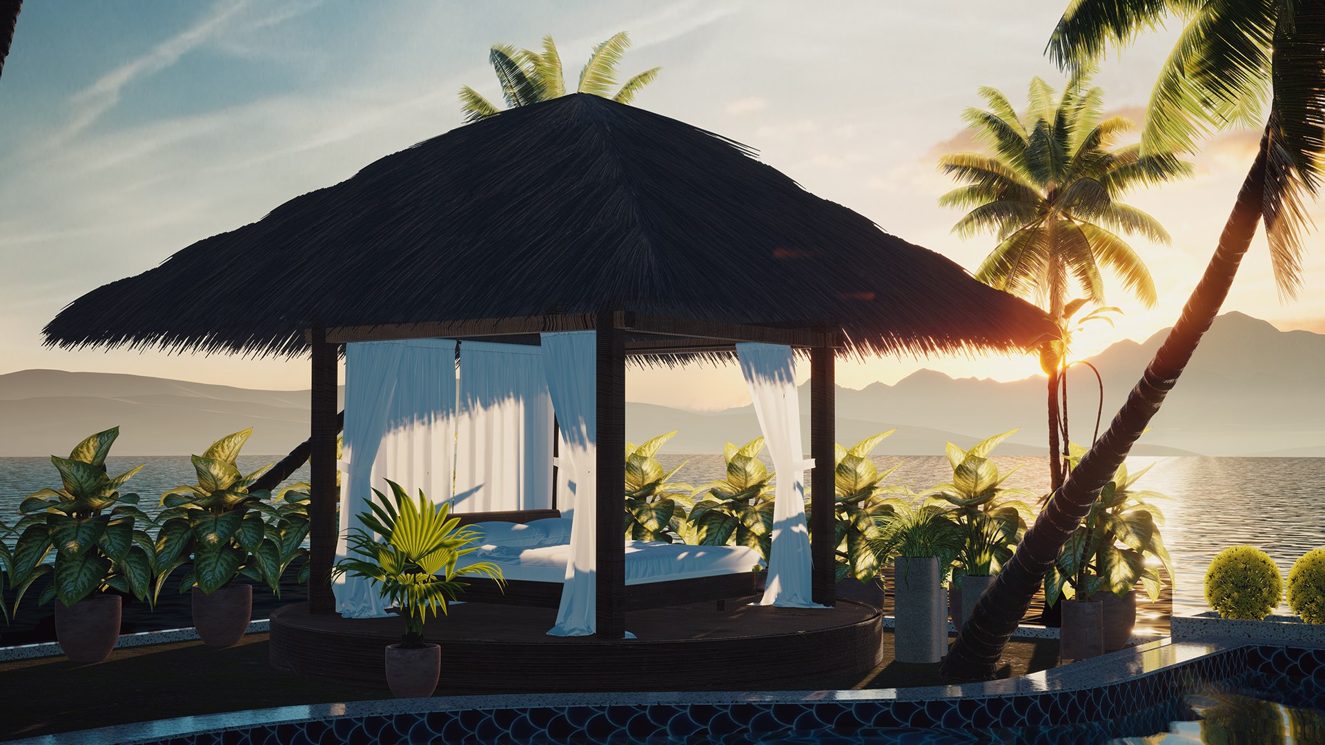 Exterior Beach Resort 3D Model - TurboSquid 1735872