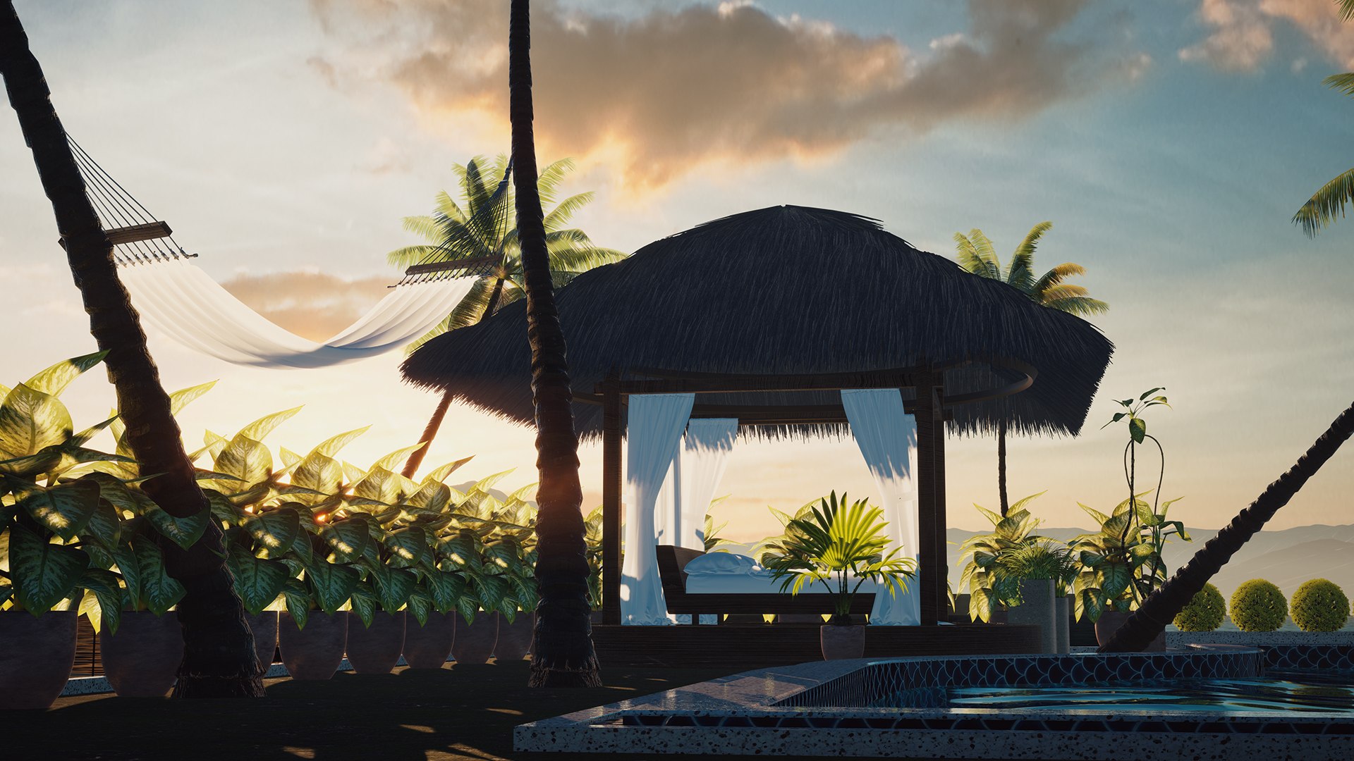 Exterior Beach Resort 3D Model - TurboSquid 1735872