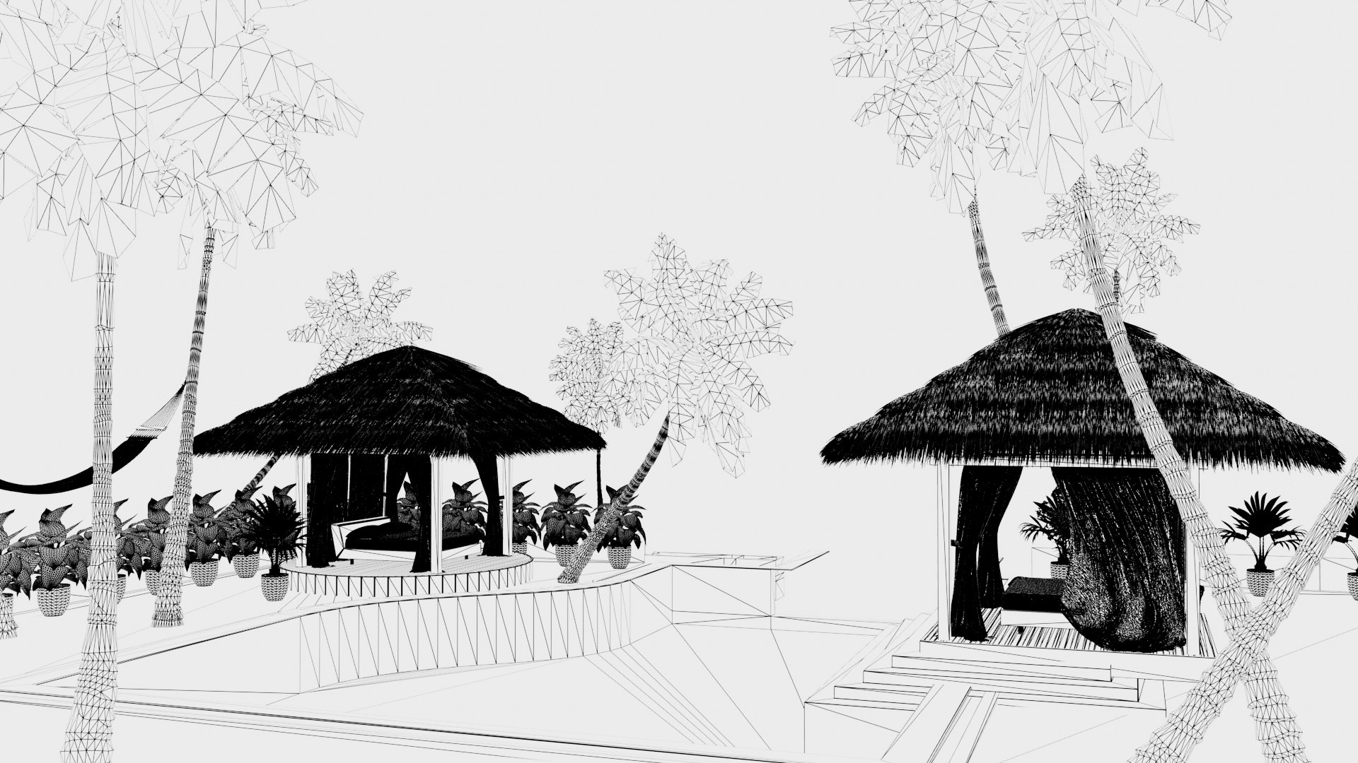 Exterior Beach Resort 3D Model - TurboSquid 1735872
