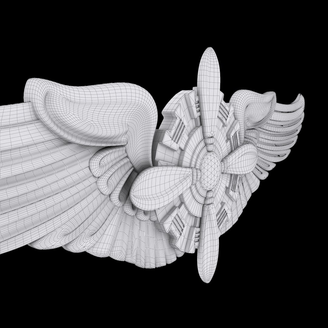 3D Usaaf Flight Engineer Wings - TurboSquid 1292712