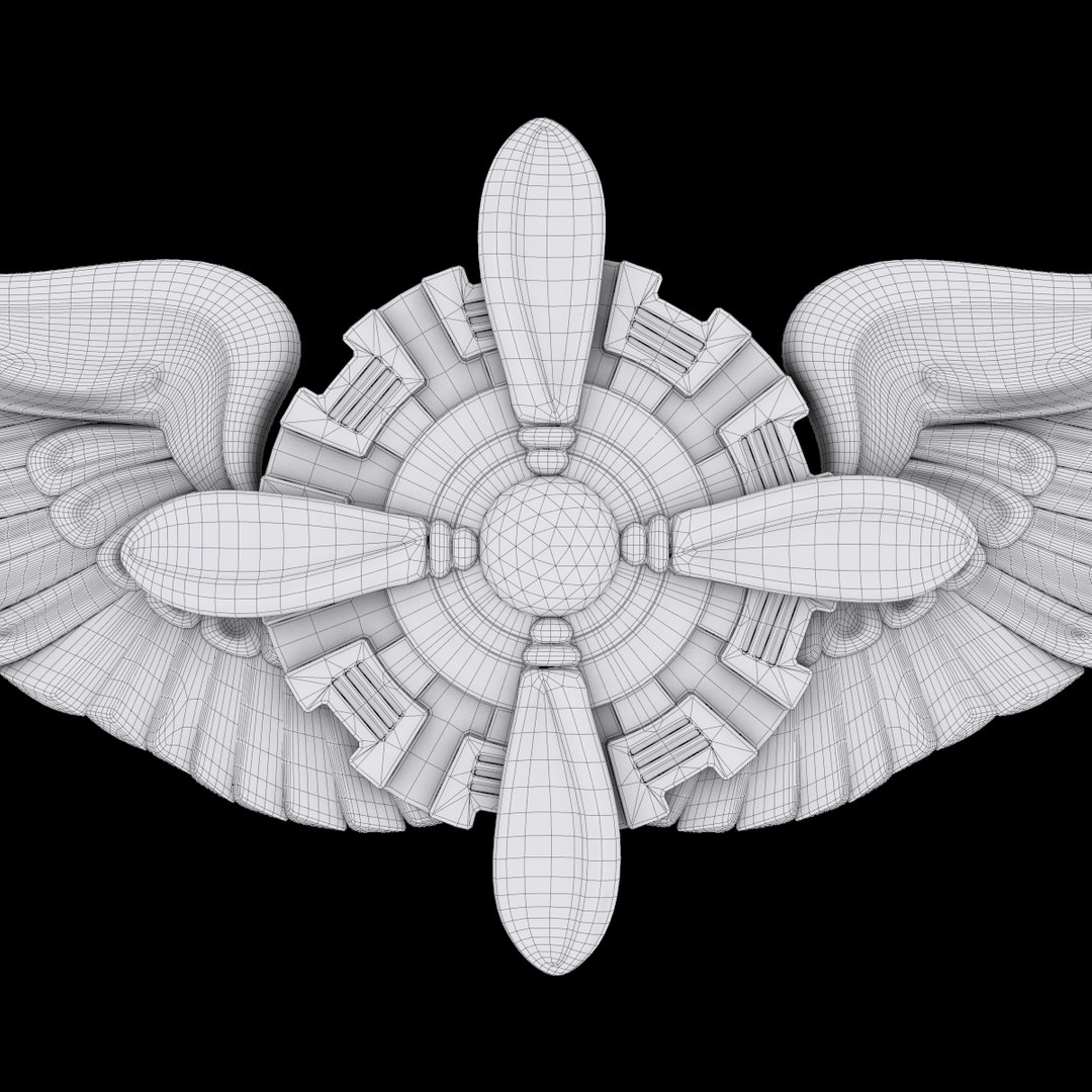 3D Usaaf Flight Engineer Wings - TurboSquid 1292712