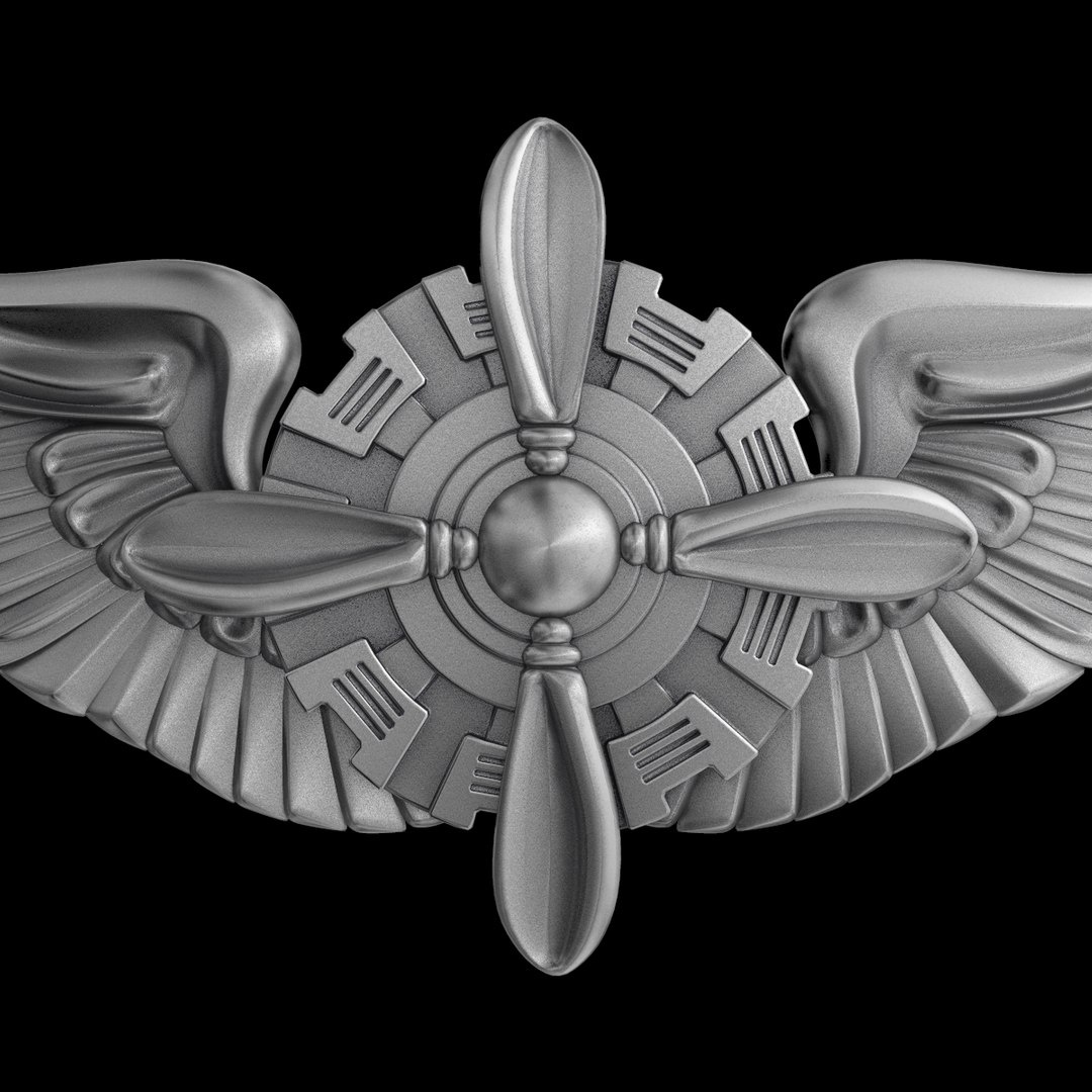 3D Usaaf Flight Engineer Wings - TurboSquid 1292712