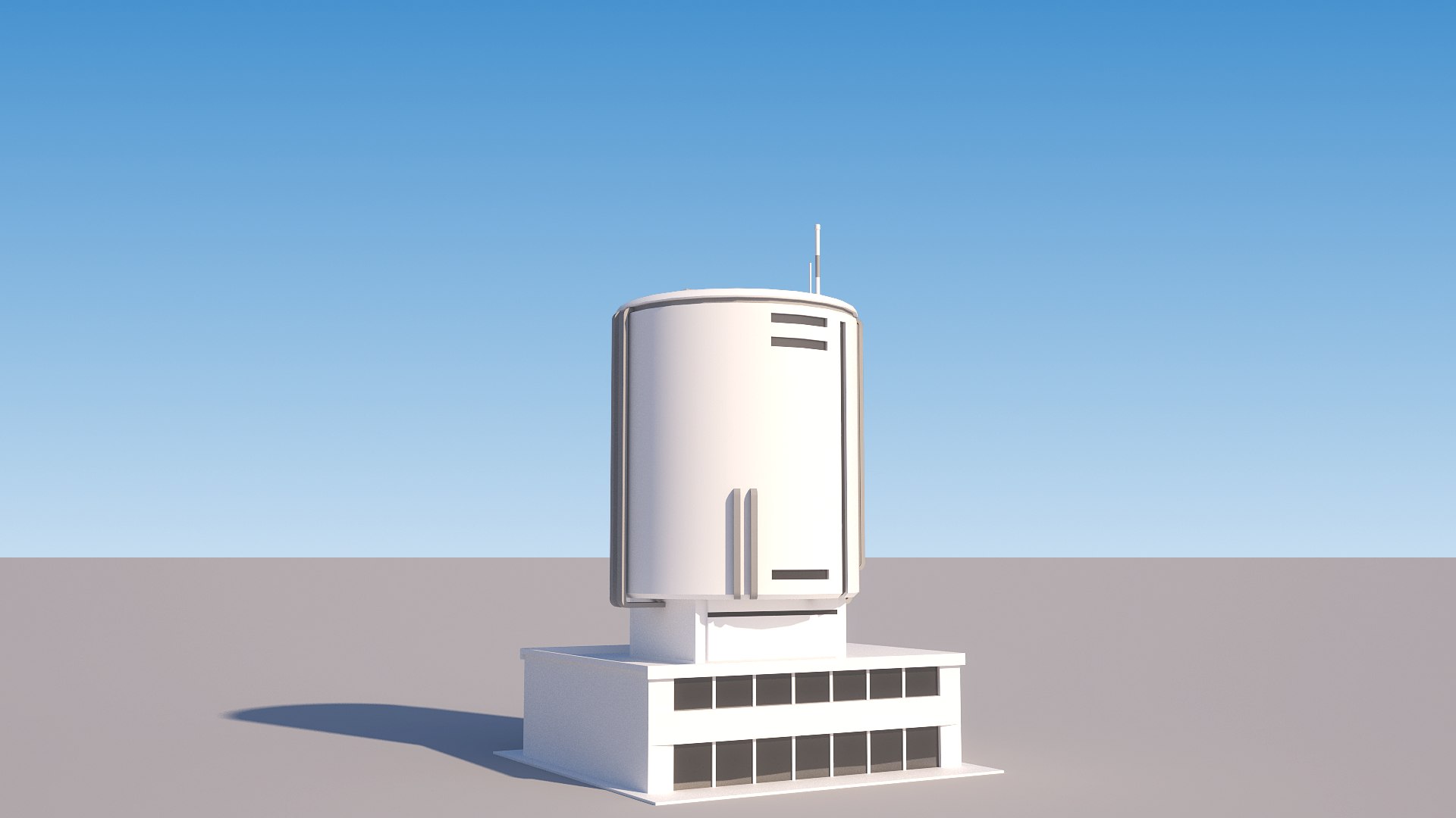 3D Industrial Building 03 - Low-poly Small Silo Factory Model ...
