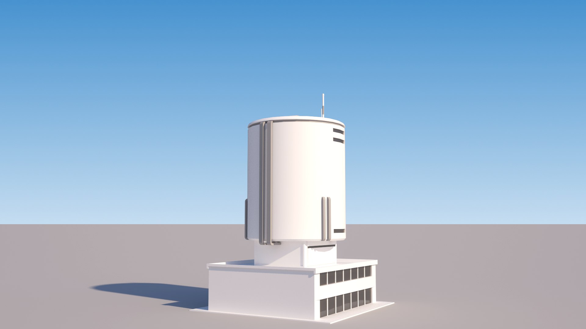 3D Industrial Building 03 - Low-poly Small Silo Factory model ...