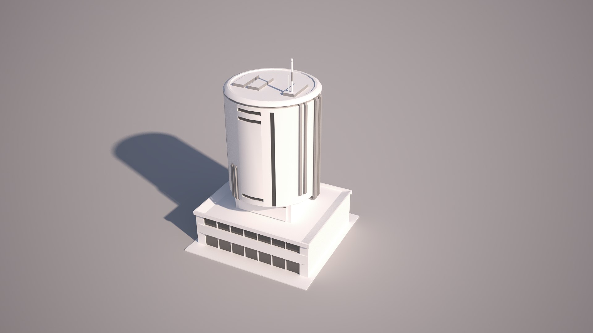 3D Industrial Building 03 - Low-poly Small Silo Factory Model ...