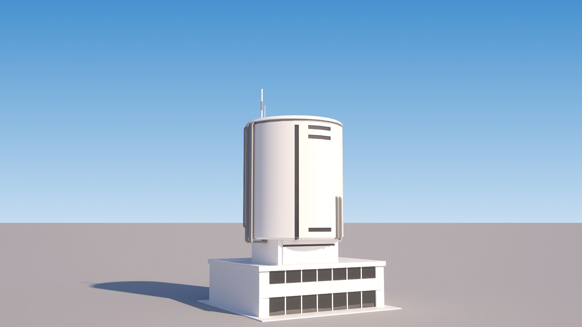 3D Industrial Building 03 - Low-poly Small Silo Factory model ...