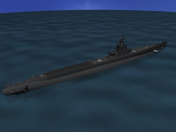 3d model subs balao class submarines