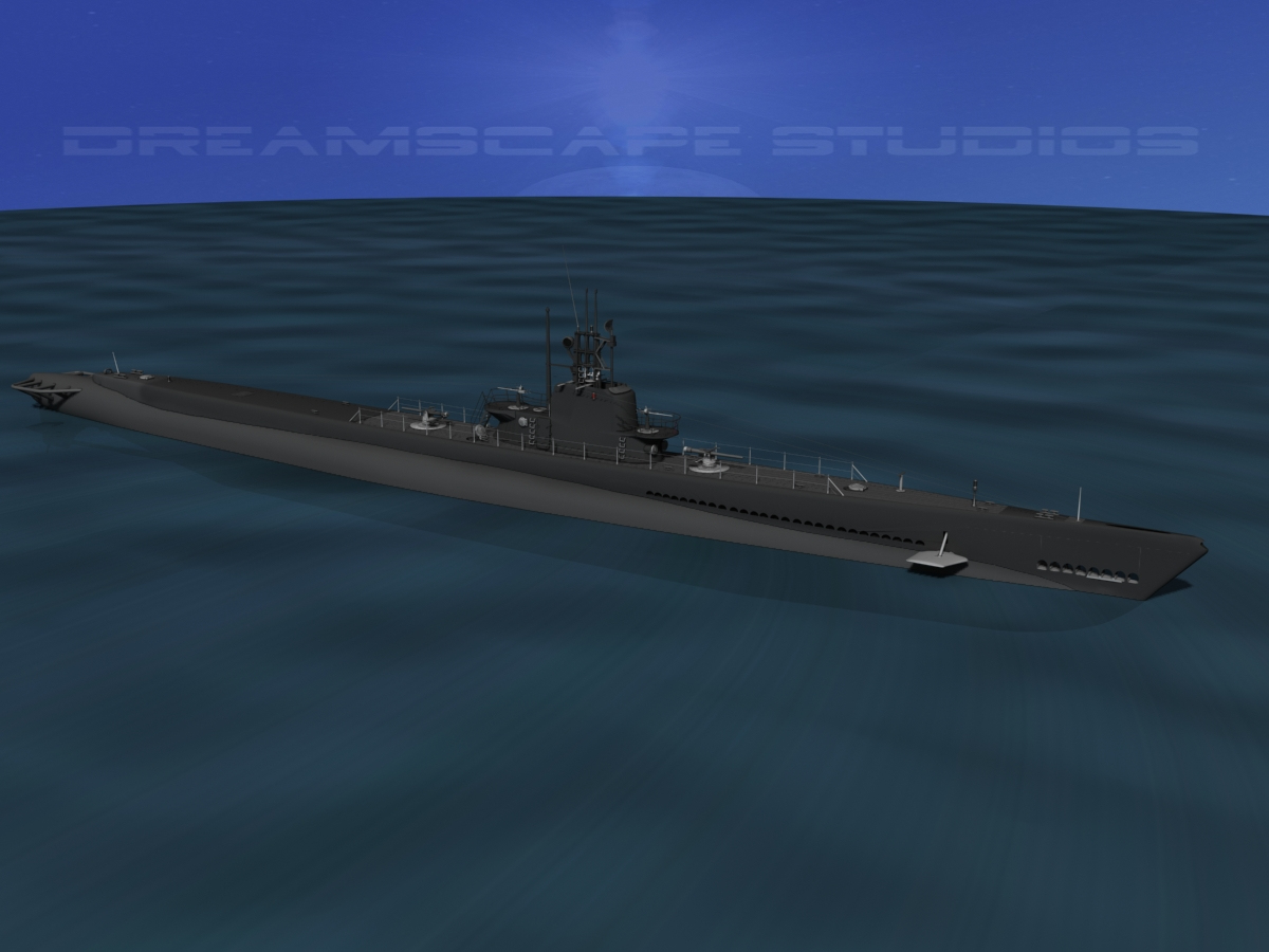 3d model subs balao class submarines