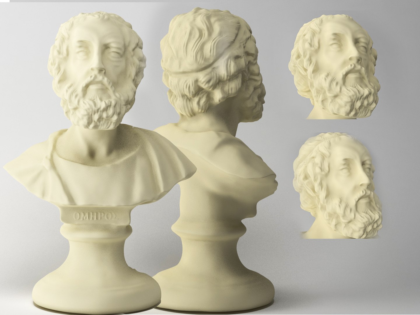 3d Model Homer Statue Scanned