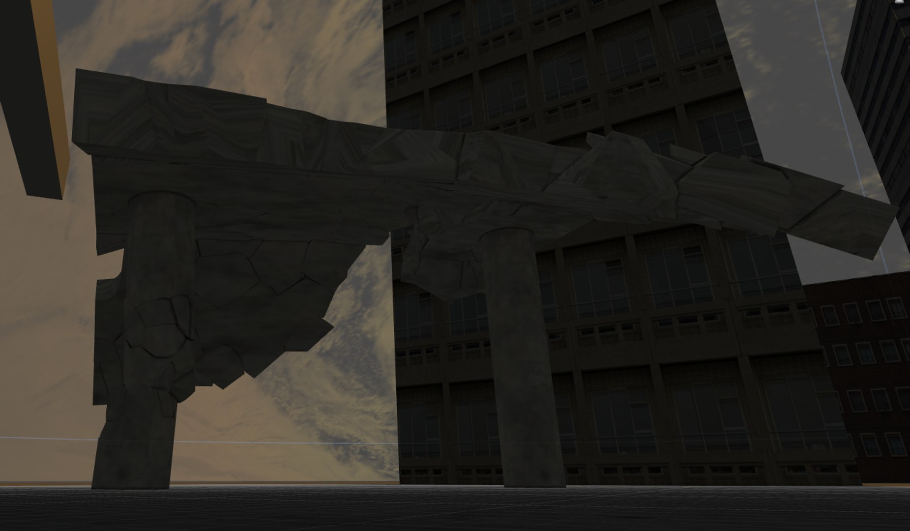 Free Fbx Model Broken Bridge Highway