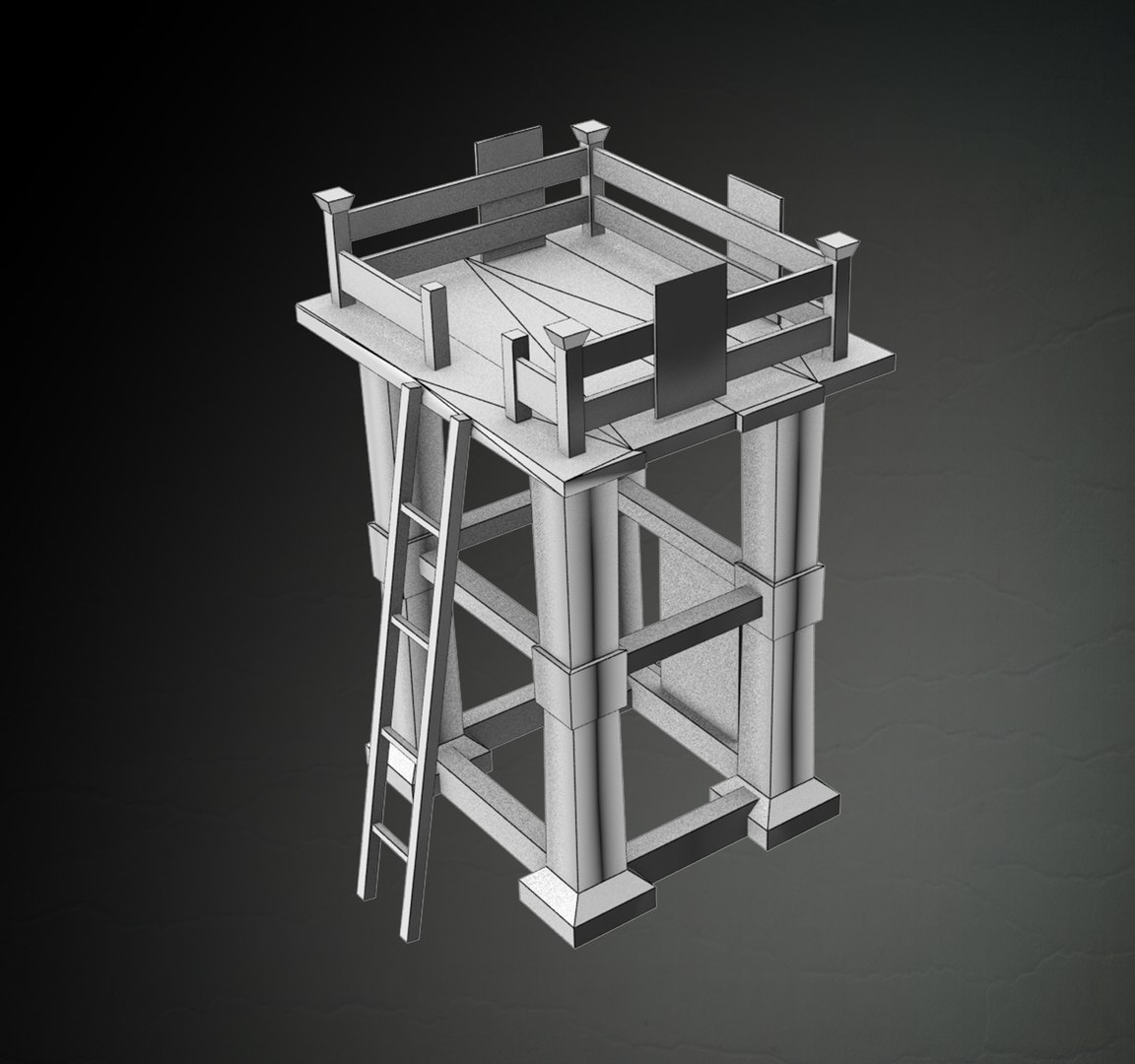 Wood Tower Lvl 4 3d Model