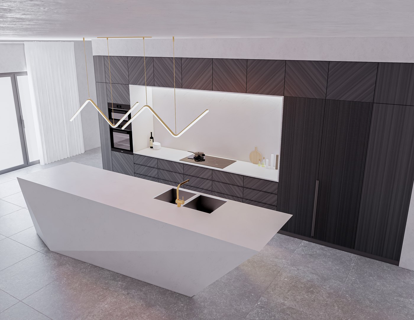 3D Modern Kitchen Created In Revit 14 - TurboSquid 1982843