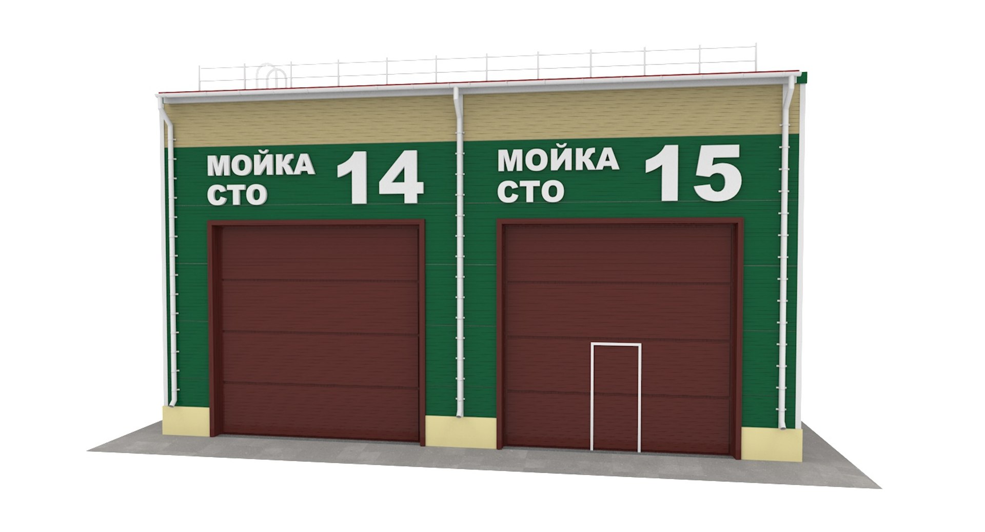 Small Town Garage Building 3D - TurboSquid 1516152