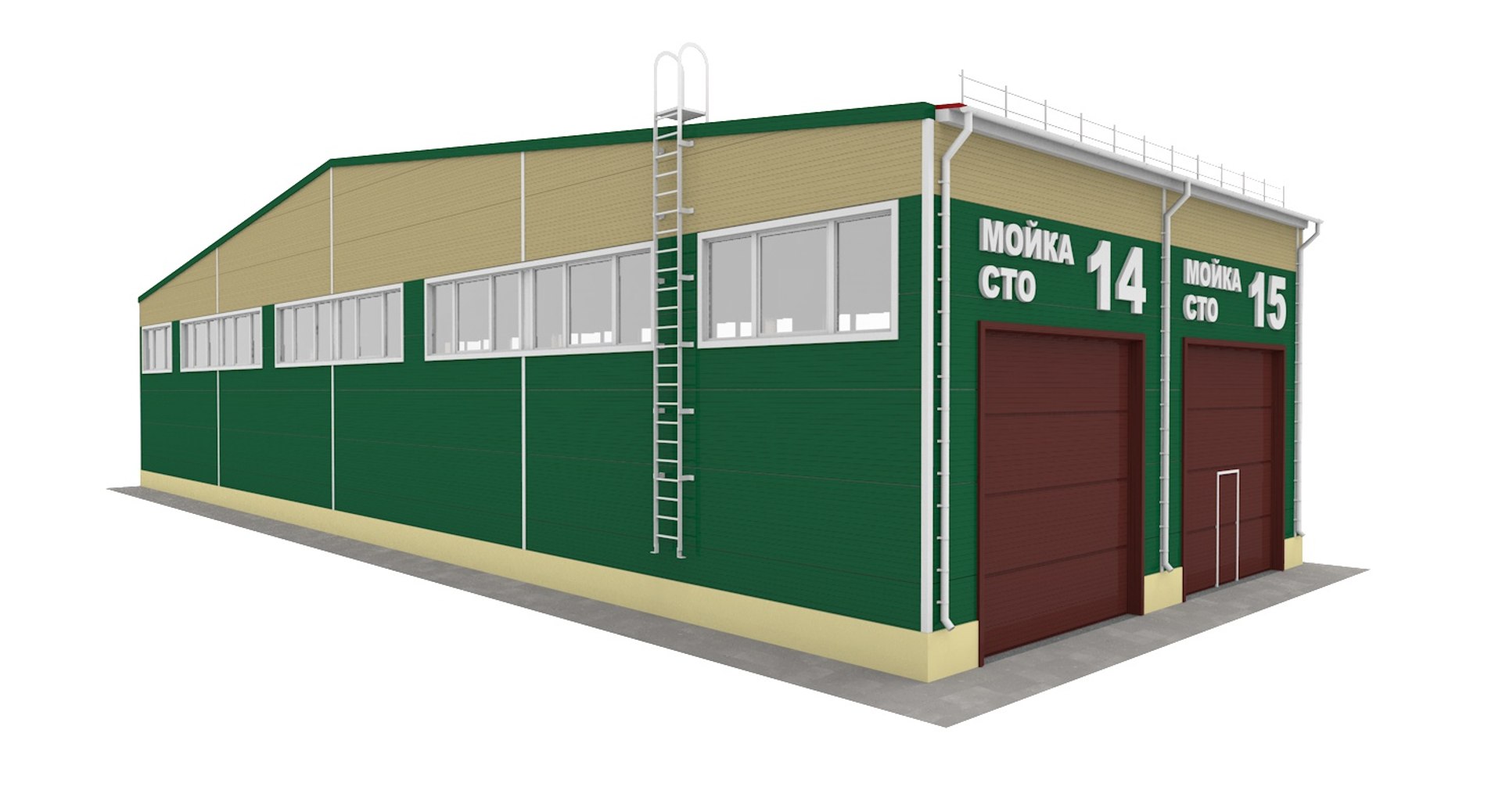 Small Town Garage Building 3D - TurboSquid 1516152
