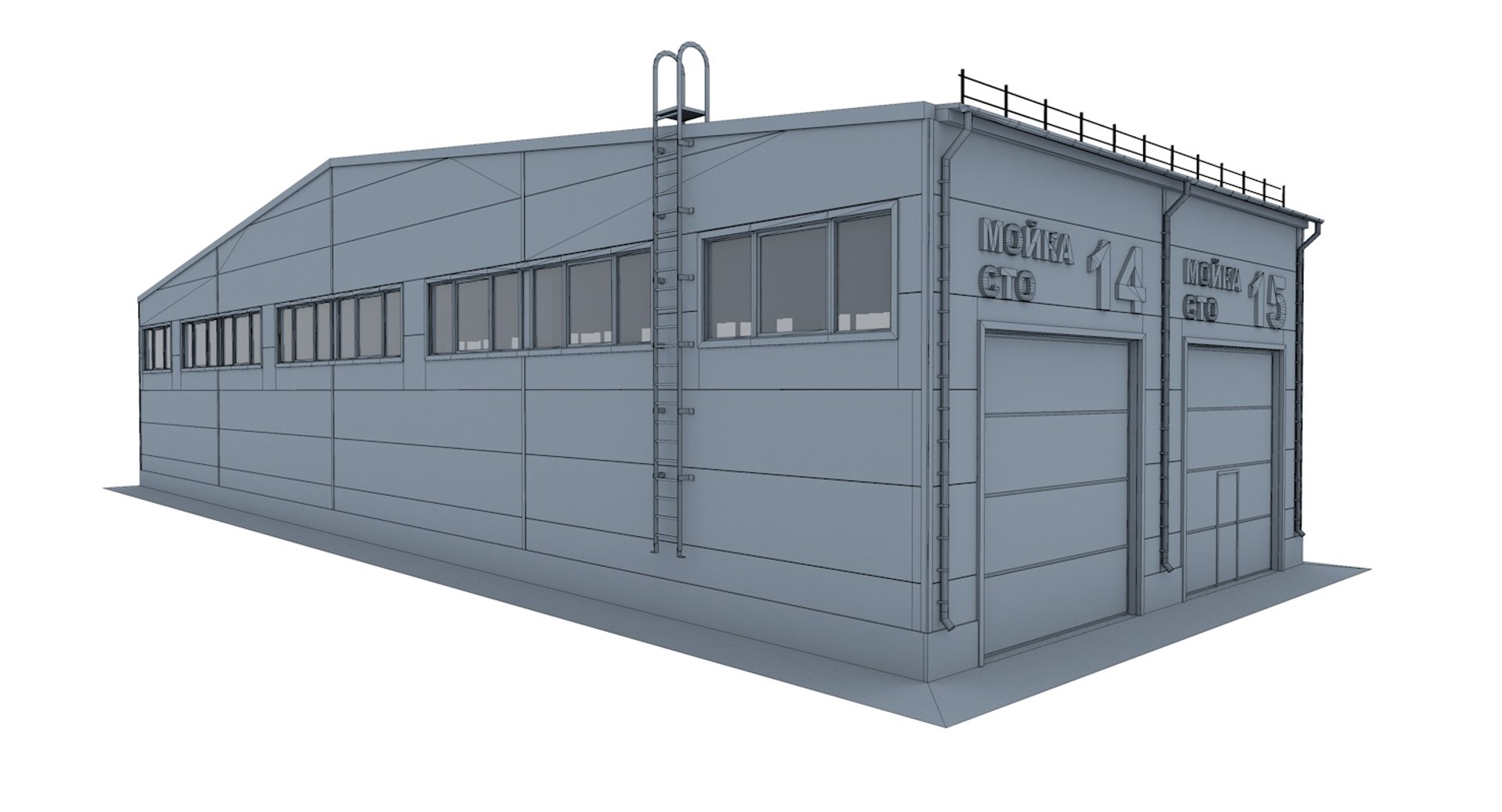 Small Town Garage Building 3D - TurboSquid 1516152