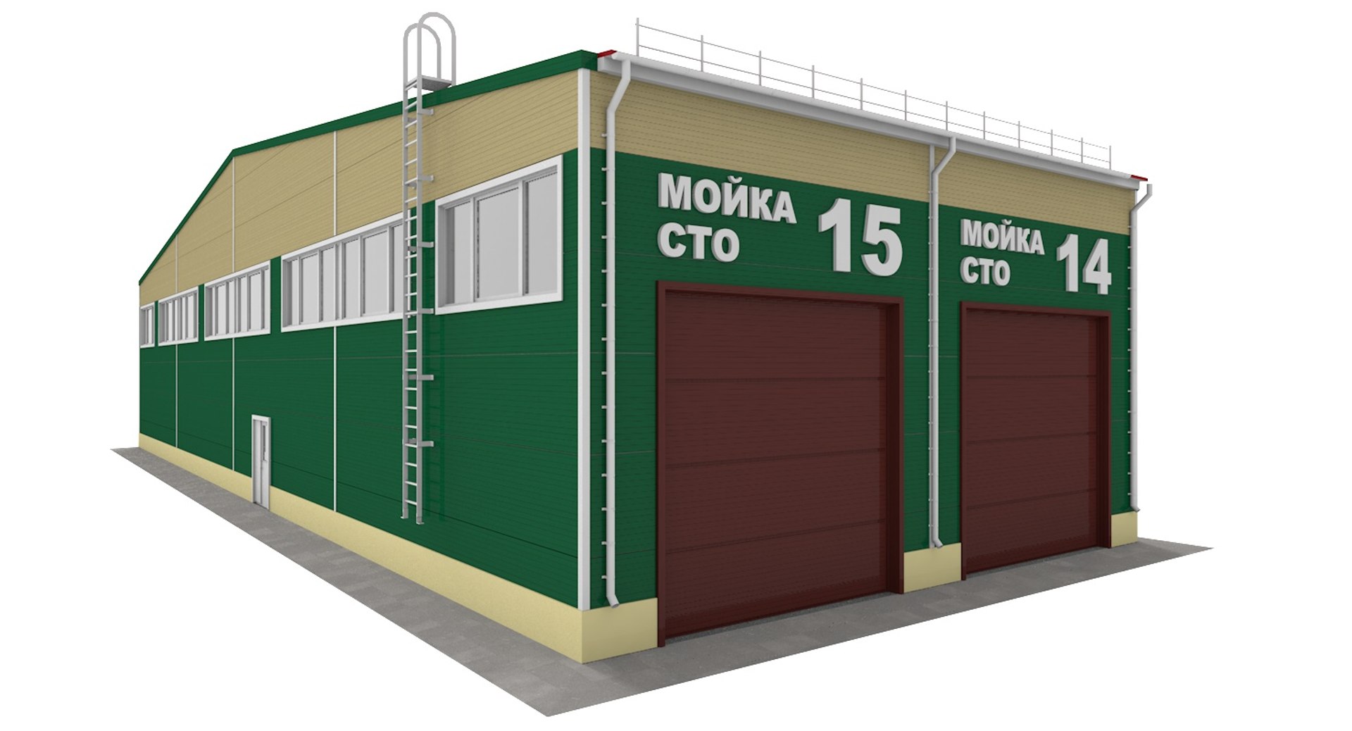 Small Town Garage Building 3D - TurboSquid 1516152