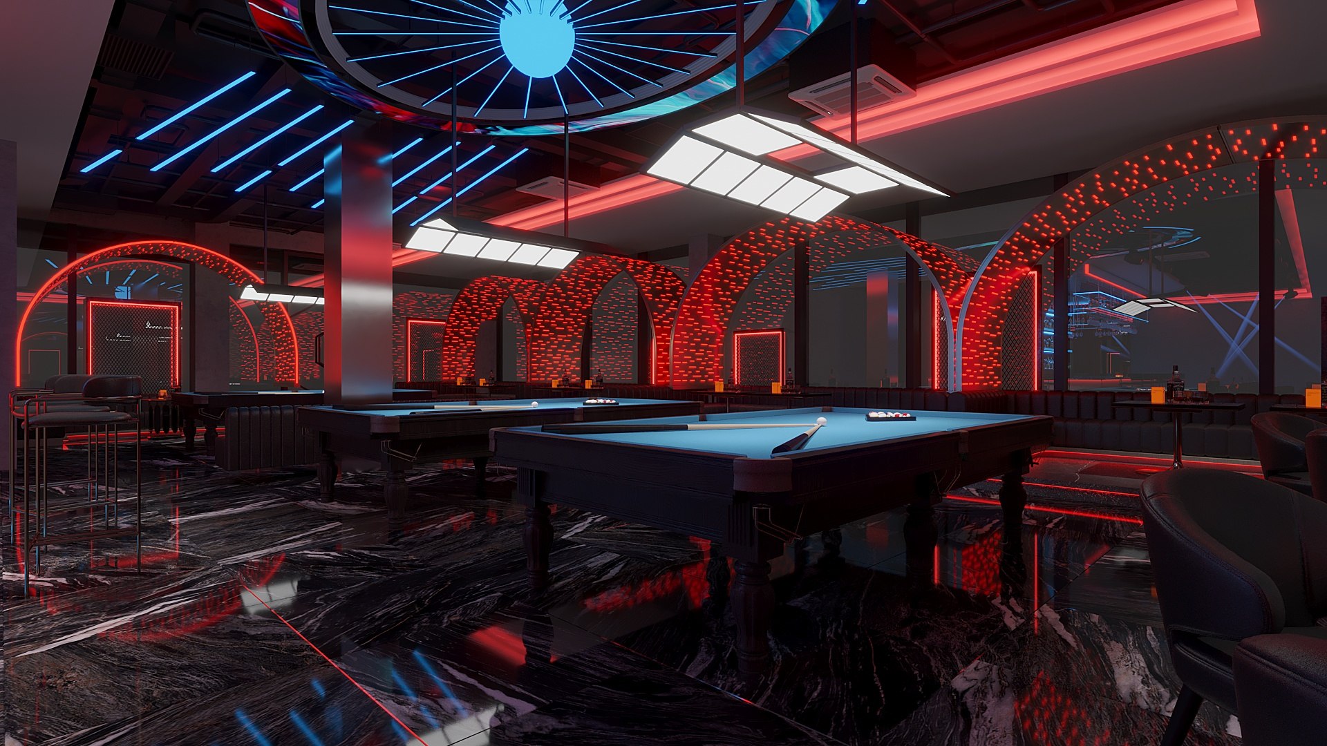 3D Nightclub Red-blue 2 - TurboSquid 2166232