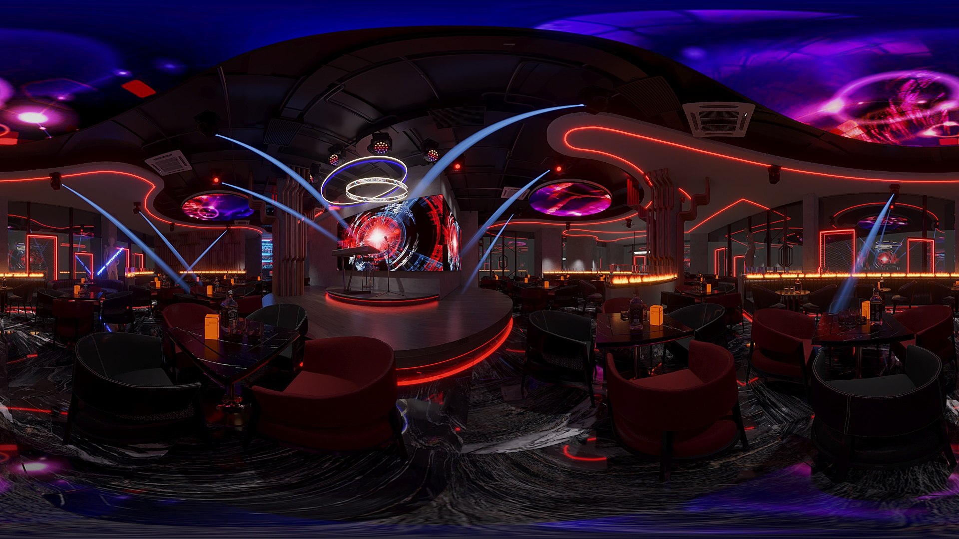 3D Nightclub Red-blue 2 - TurboSquid 2166232