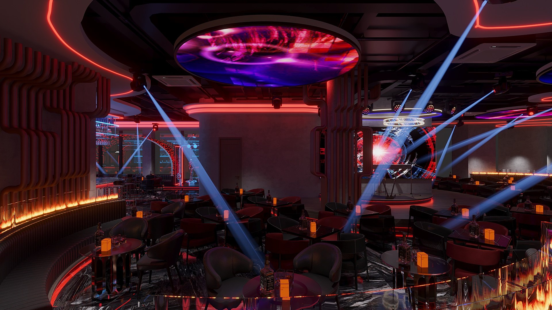 3D Nightclub Red-blue 2 - TurboSquid 2166232