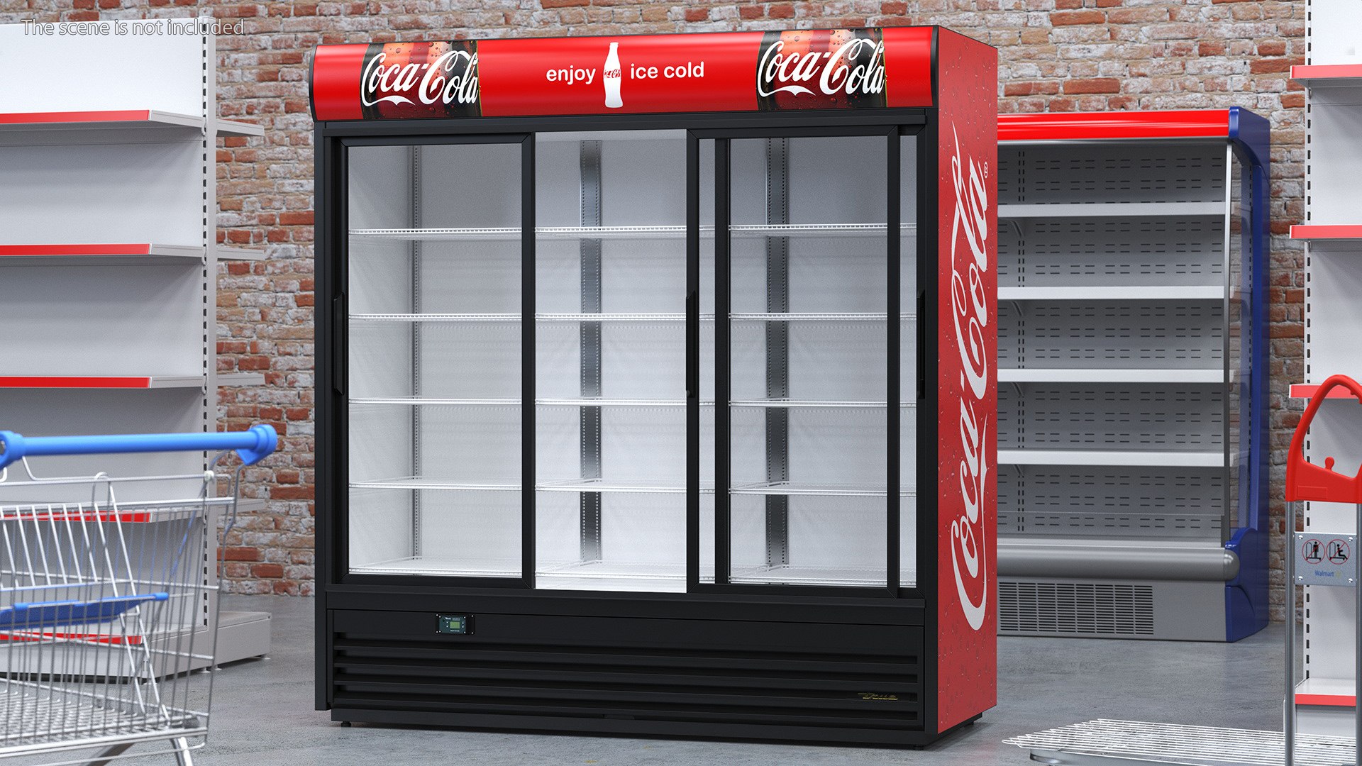 3D Beverage Cooler Three Glass Doors Coca Cola - TurboSquid 2144494