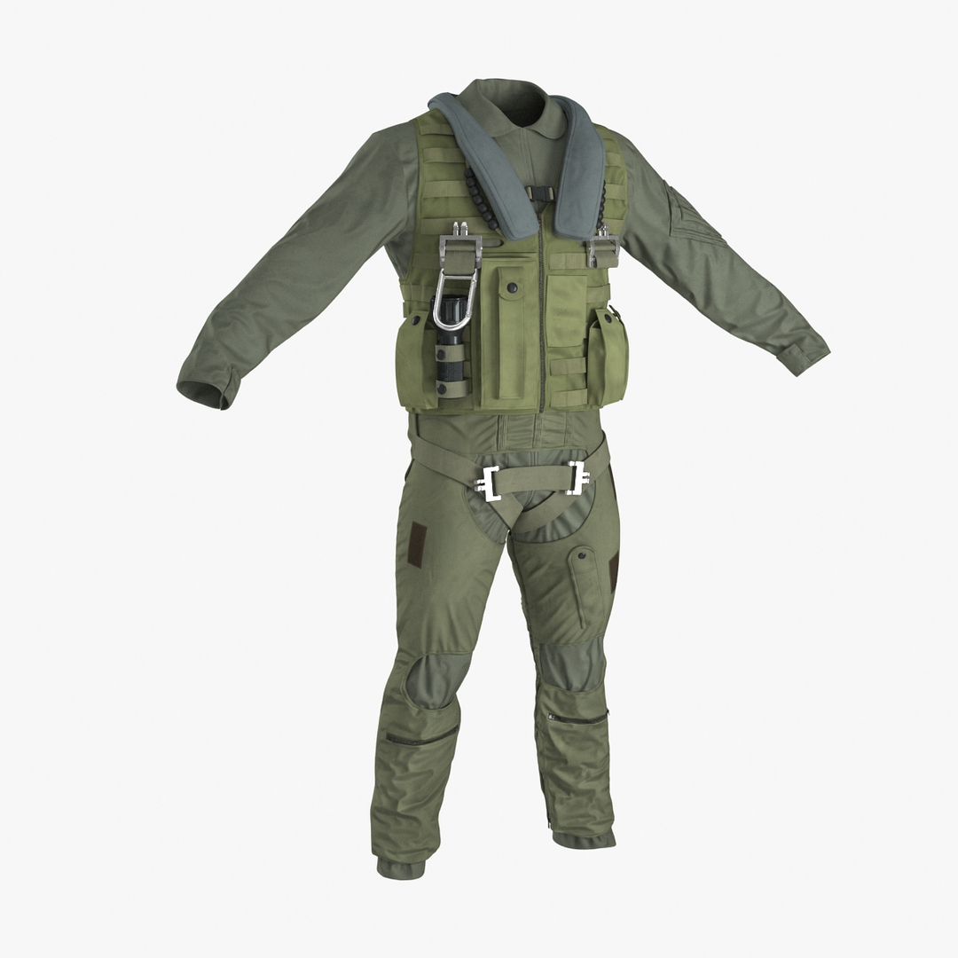military jet fighter pilot 3d obj