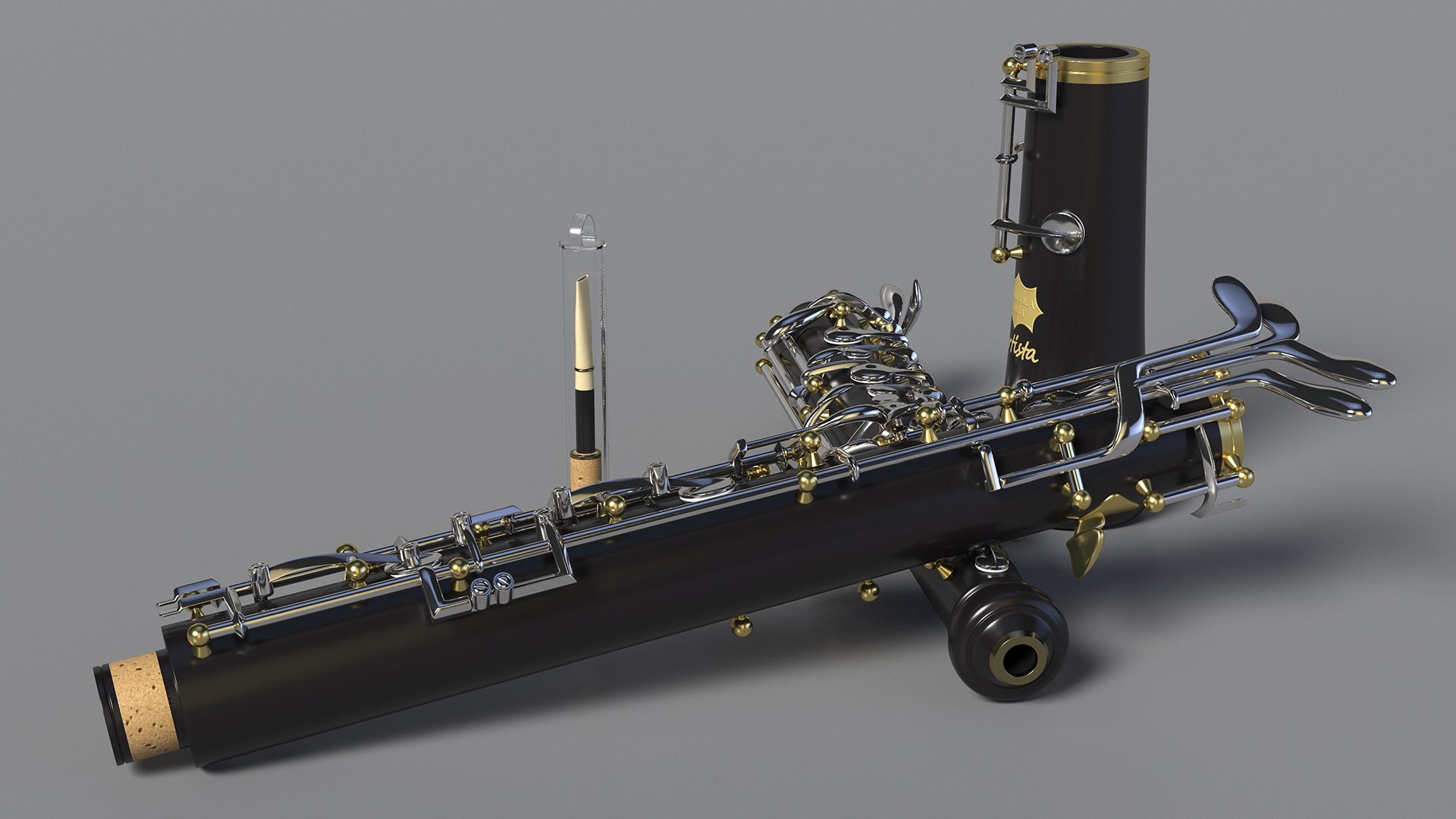 3D Woodwind Instrument Oboe Disassembled - TurboSquid 2189788