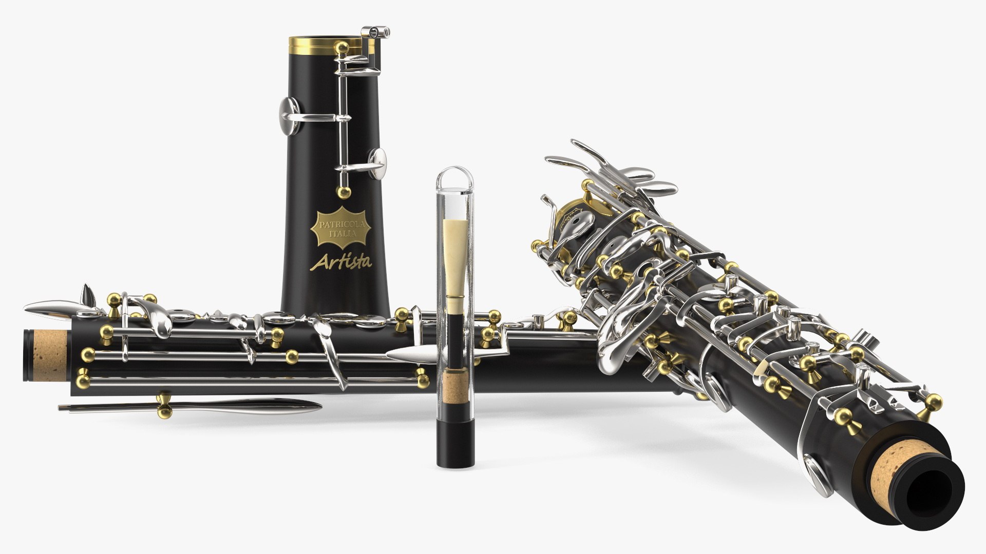 3D Woodwind Instrument Oboe Disassembled - TurboSquid 2189788