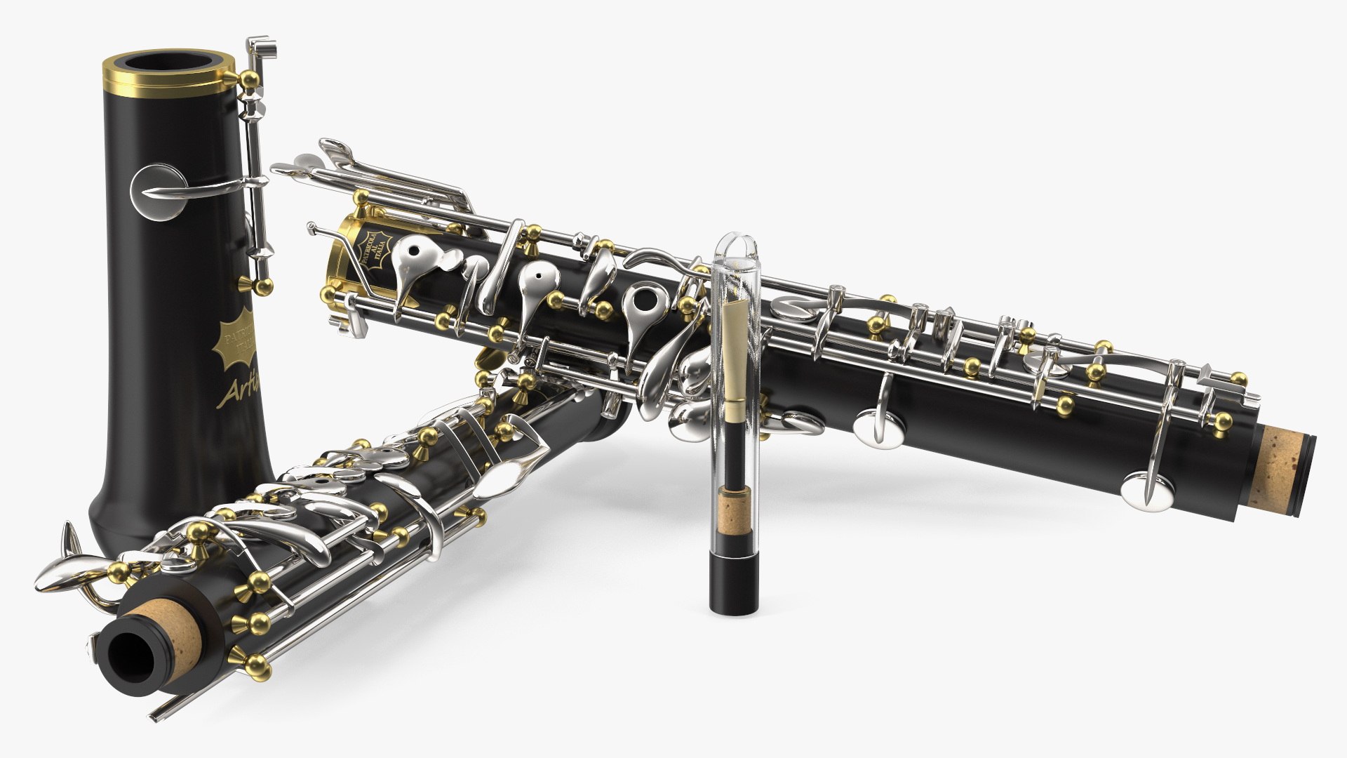 3D Woodwind Instrument Oboe Disassembled - TurboSquid 2189788