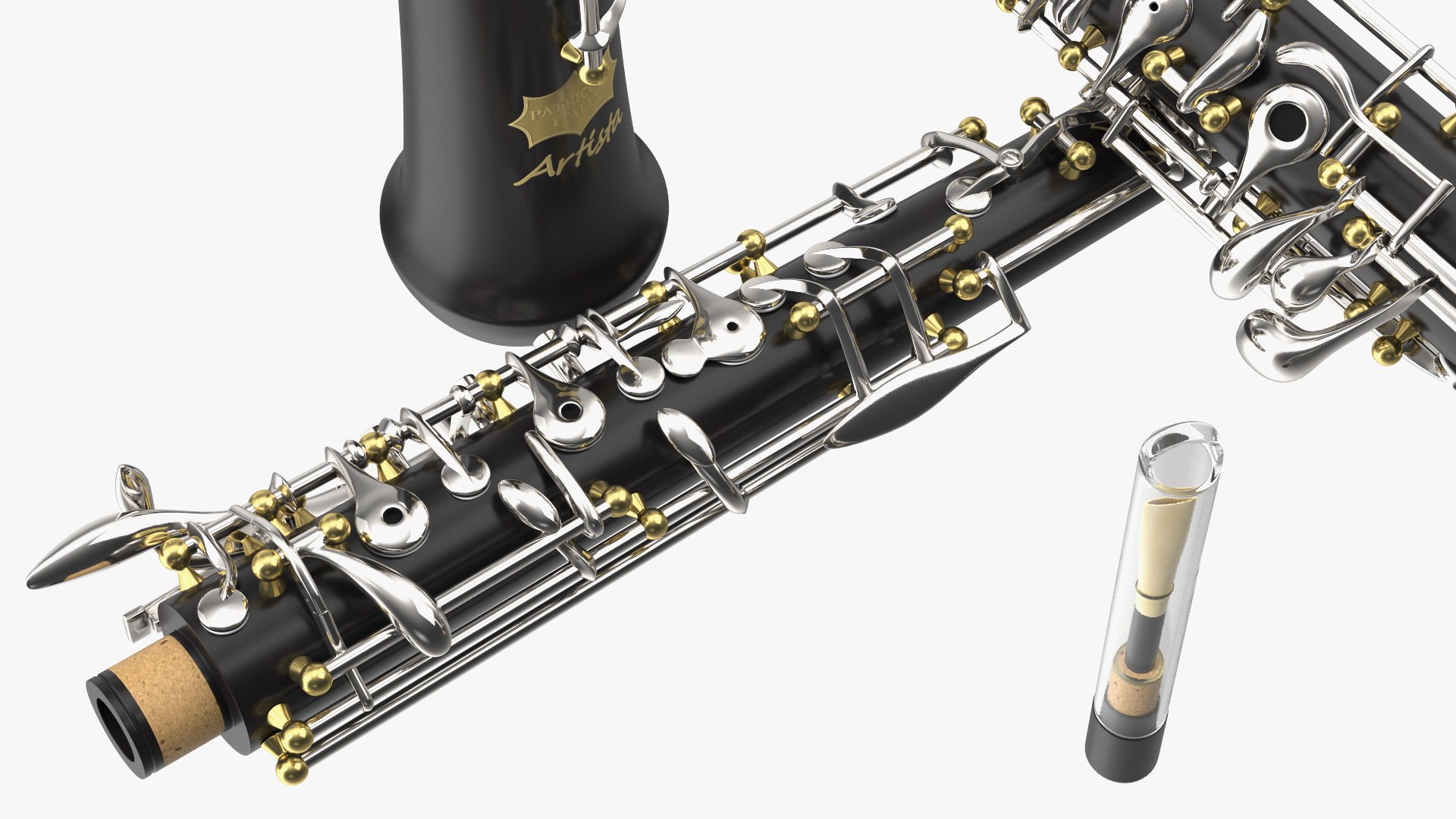 3D Woodwind Instrument Oboe Disassembled - TurboSquid 2189788