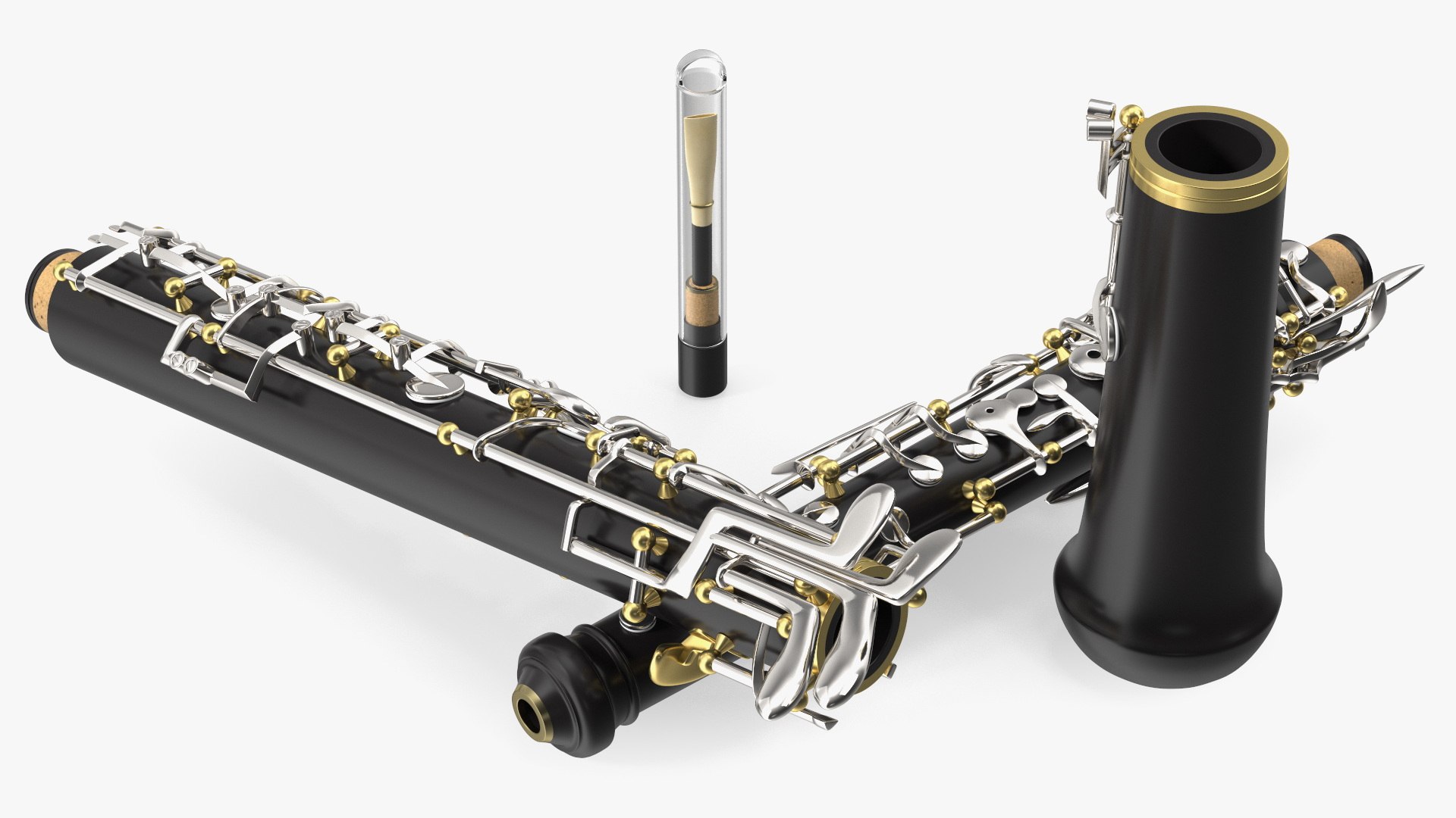 3D Woodwind Instrument Oboe Disassembled - TurboSquid 2189788