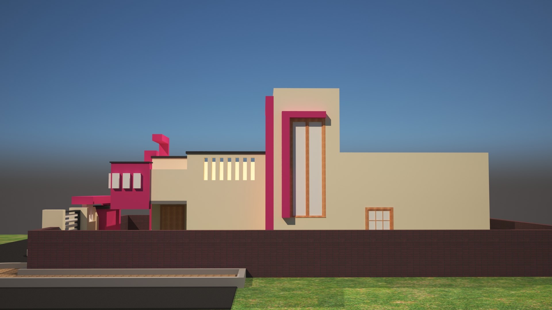3D Exterior House Design In Revit And Rendering In Vray 3D Model Model ...