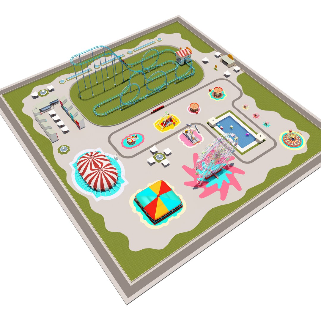 3D Amusement Park Equipment Pack Model - TurboSquid 1660887
