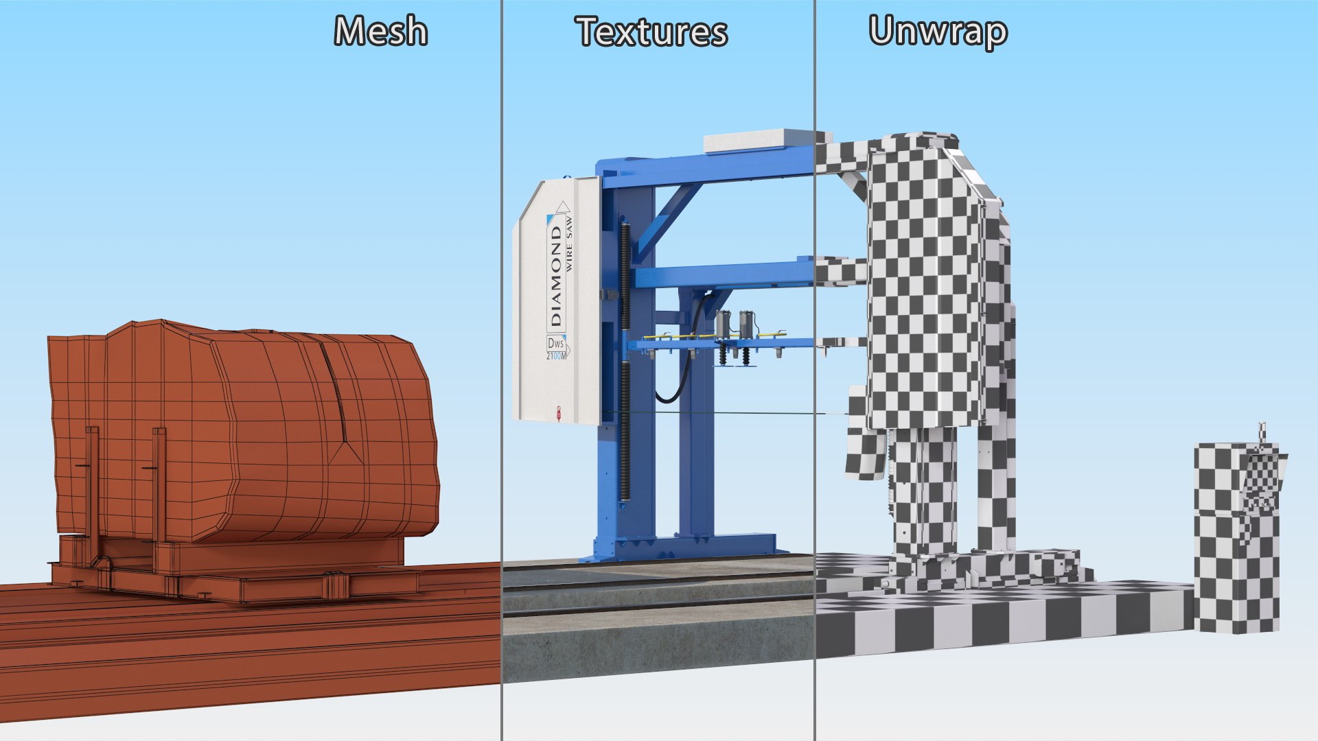 Diamond Wire Saw Rigged Model - TurboSquid 2335551